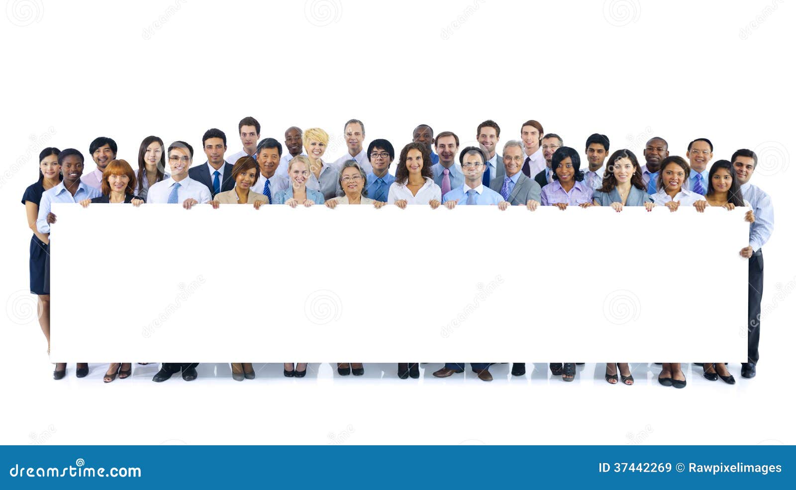 Large Group of Business People Holding Board Stock Image - Image of ...
