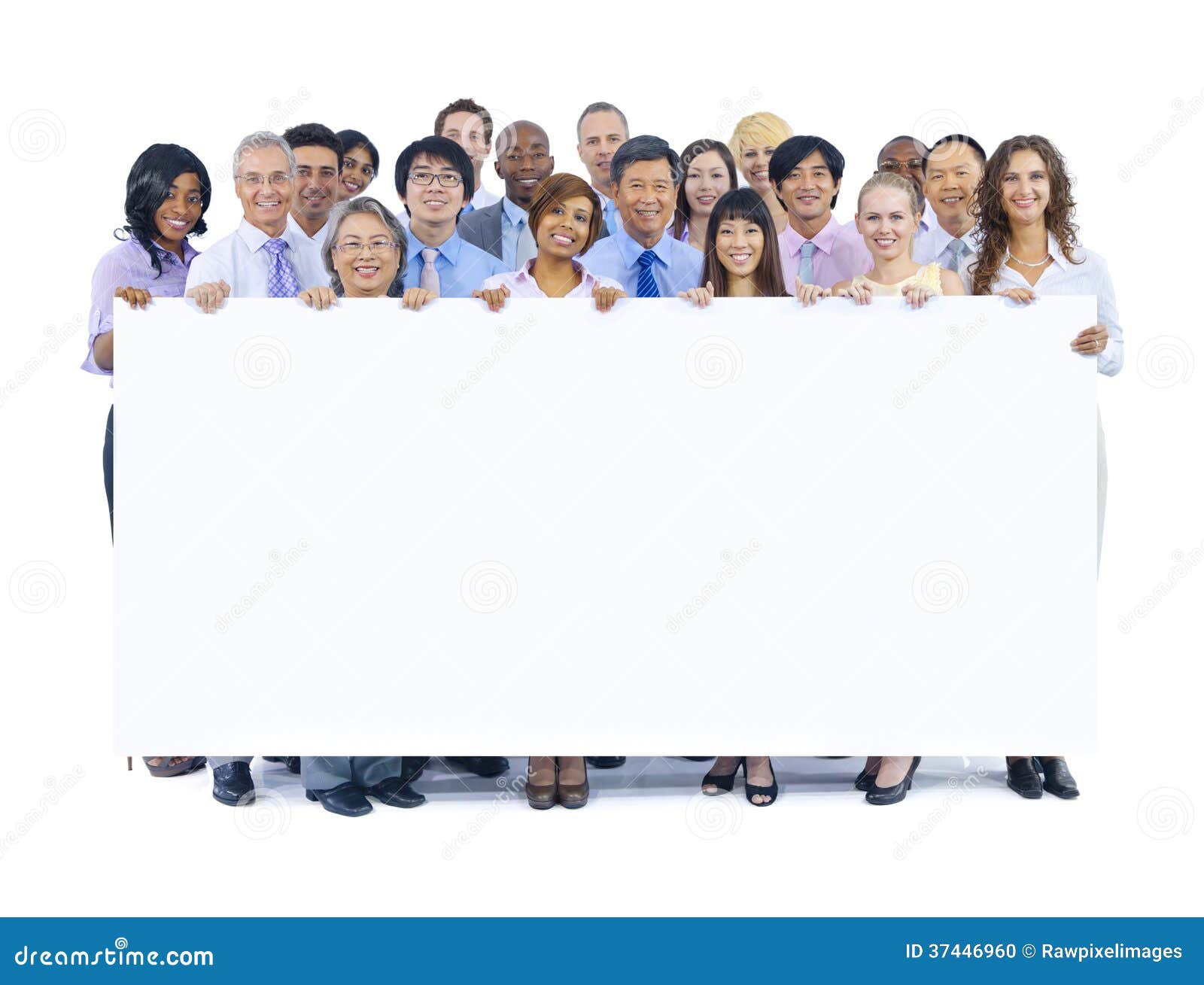 Large Group of Business People Holding Board Stock Photo - Image of ...