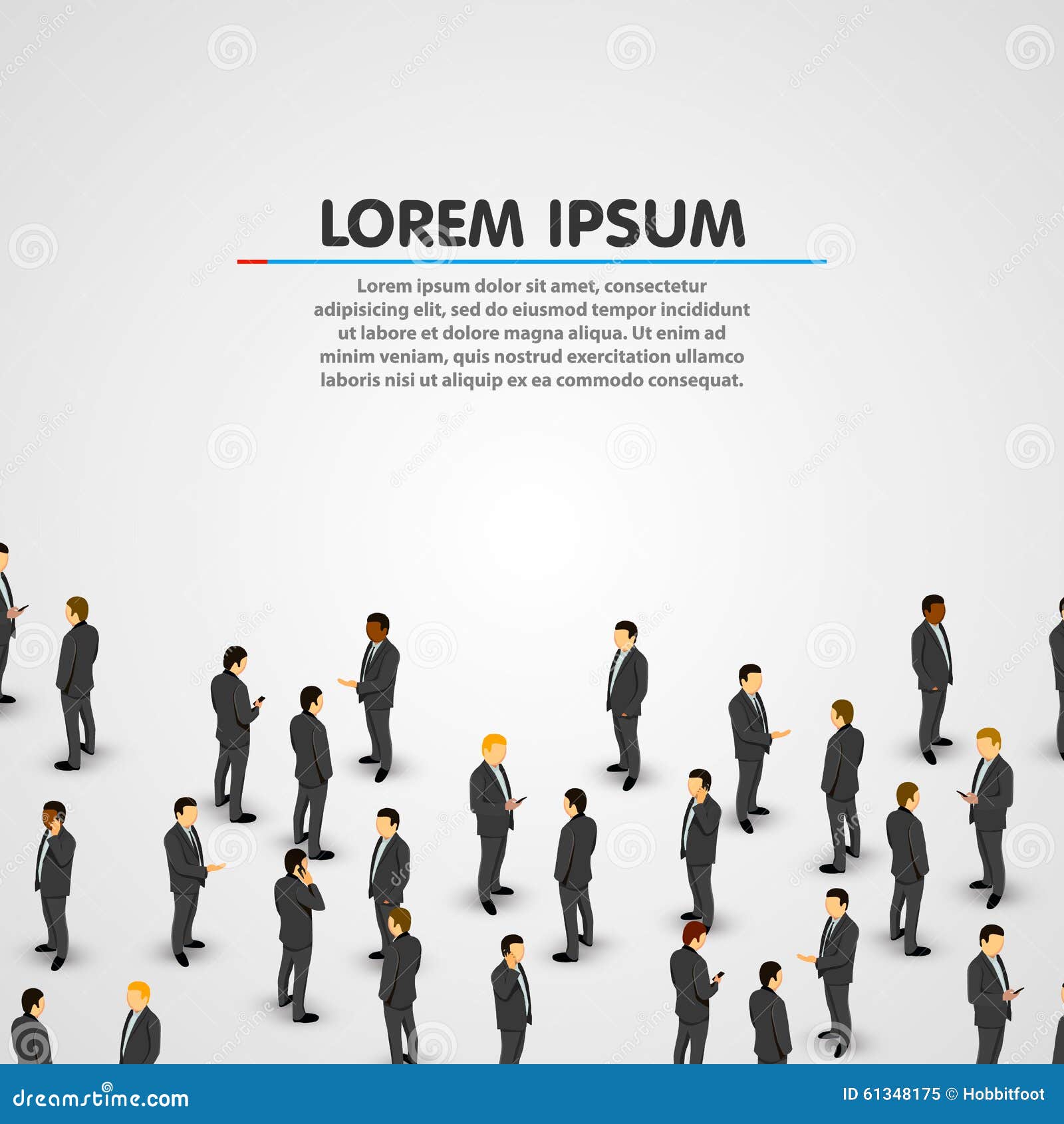 Large Group of Businessman. Vector Background Stock Vector ...