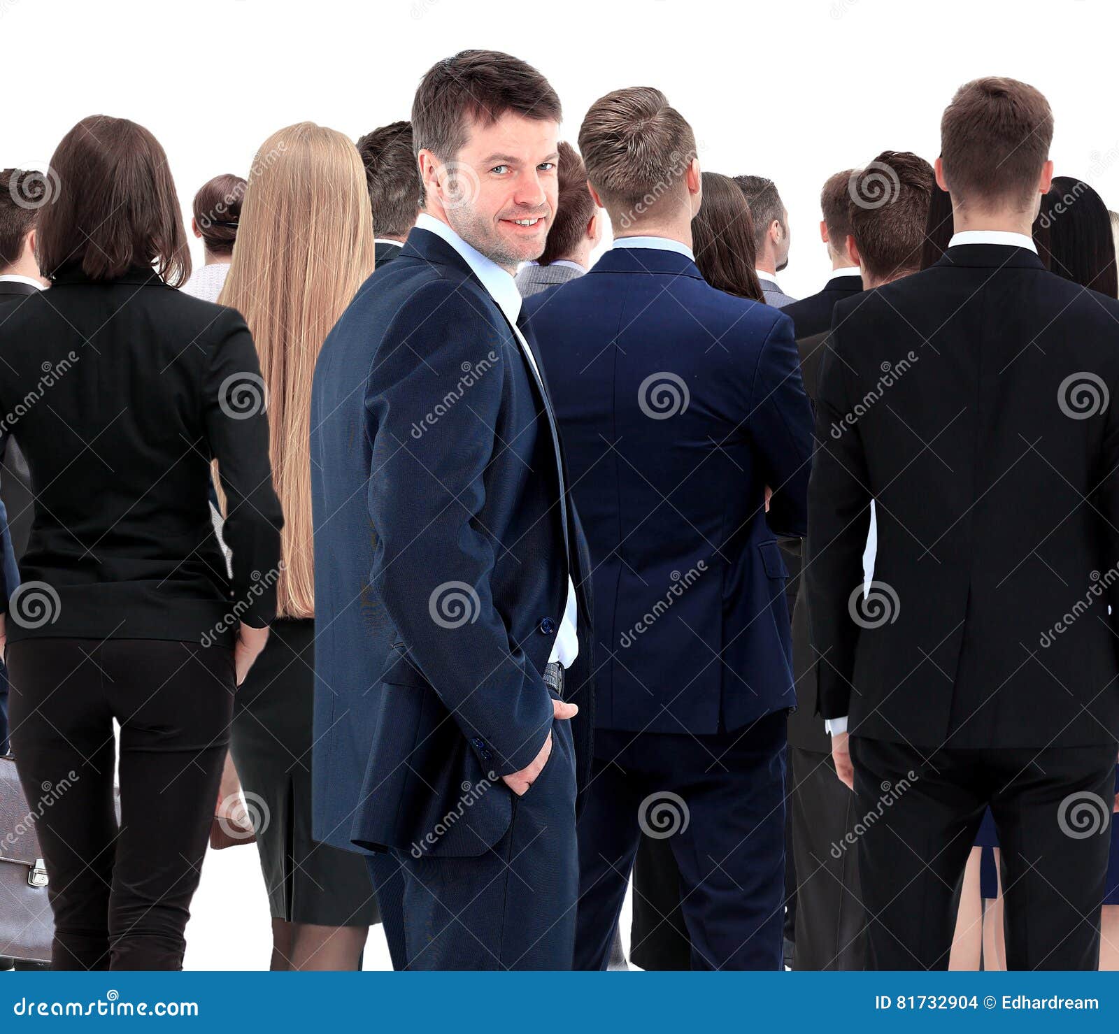Large Group of Businesspeople Standing Back Side Stock Photo - Image of ...