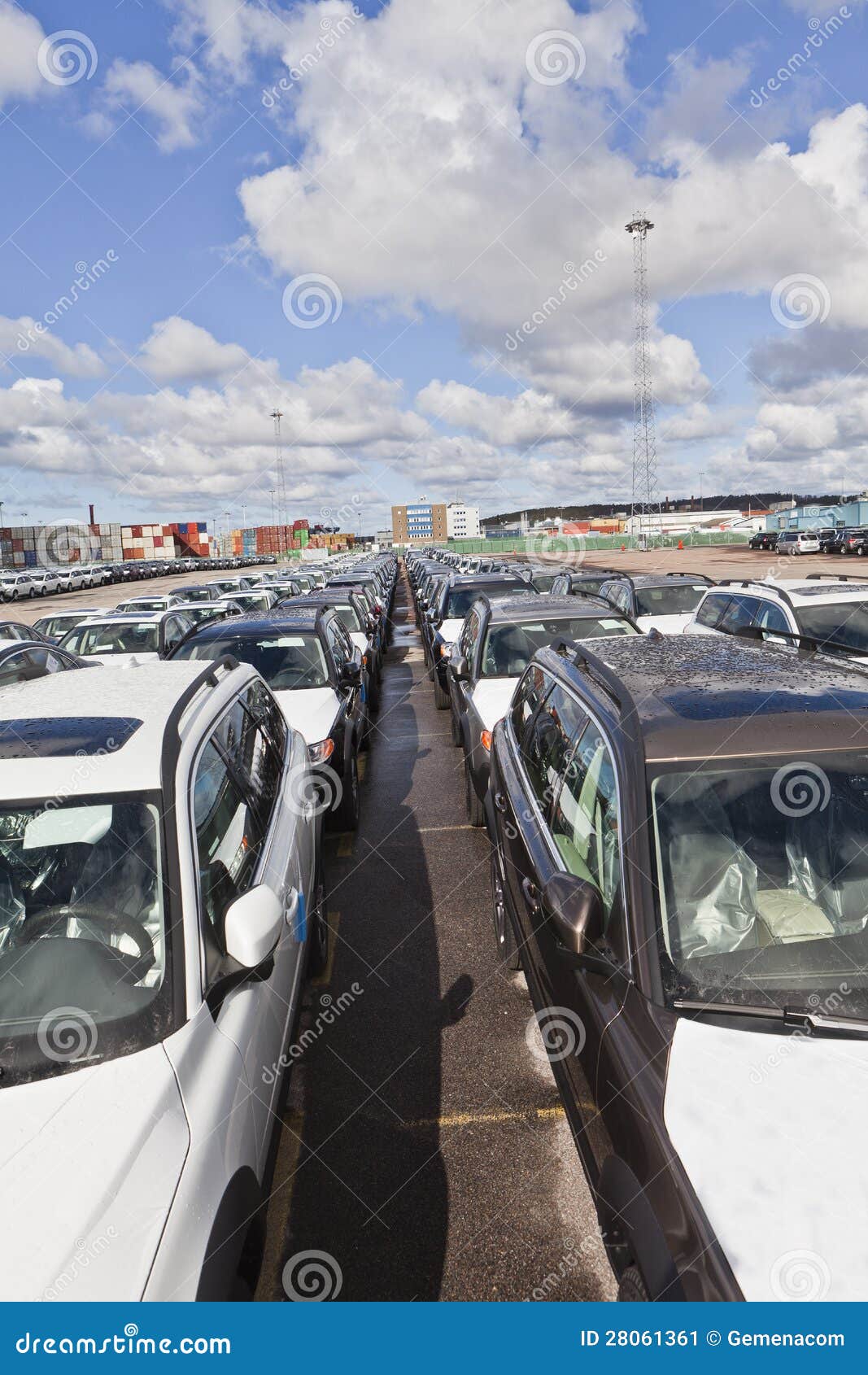 Large group of cars stock image. Image of objects, aerial - 28061361