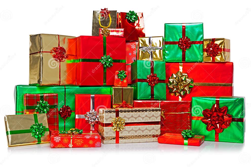 Large Group of Christmas Presents Stock Photo - Image of wrapping ...