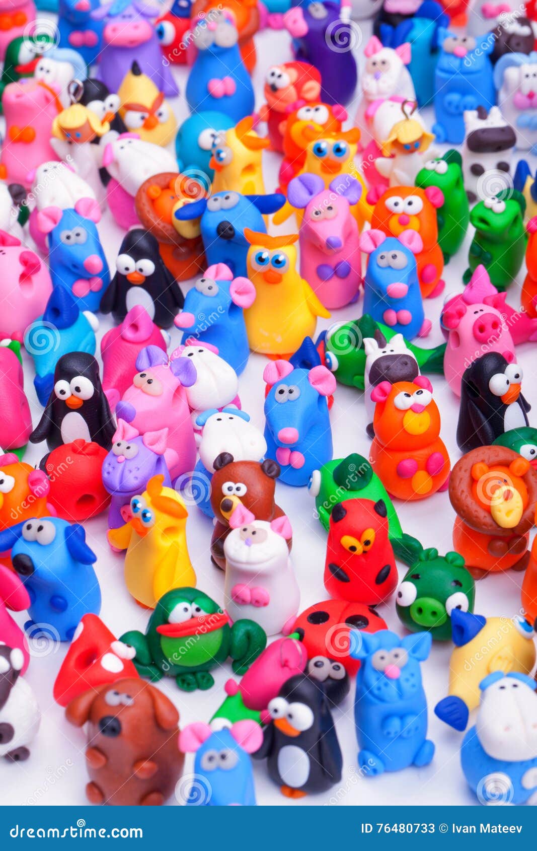 Large group of clay toys stock image. Image of frog, octopus - 76480733