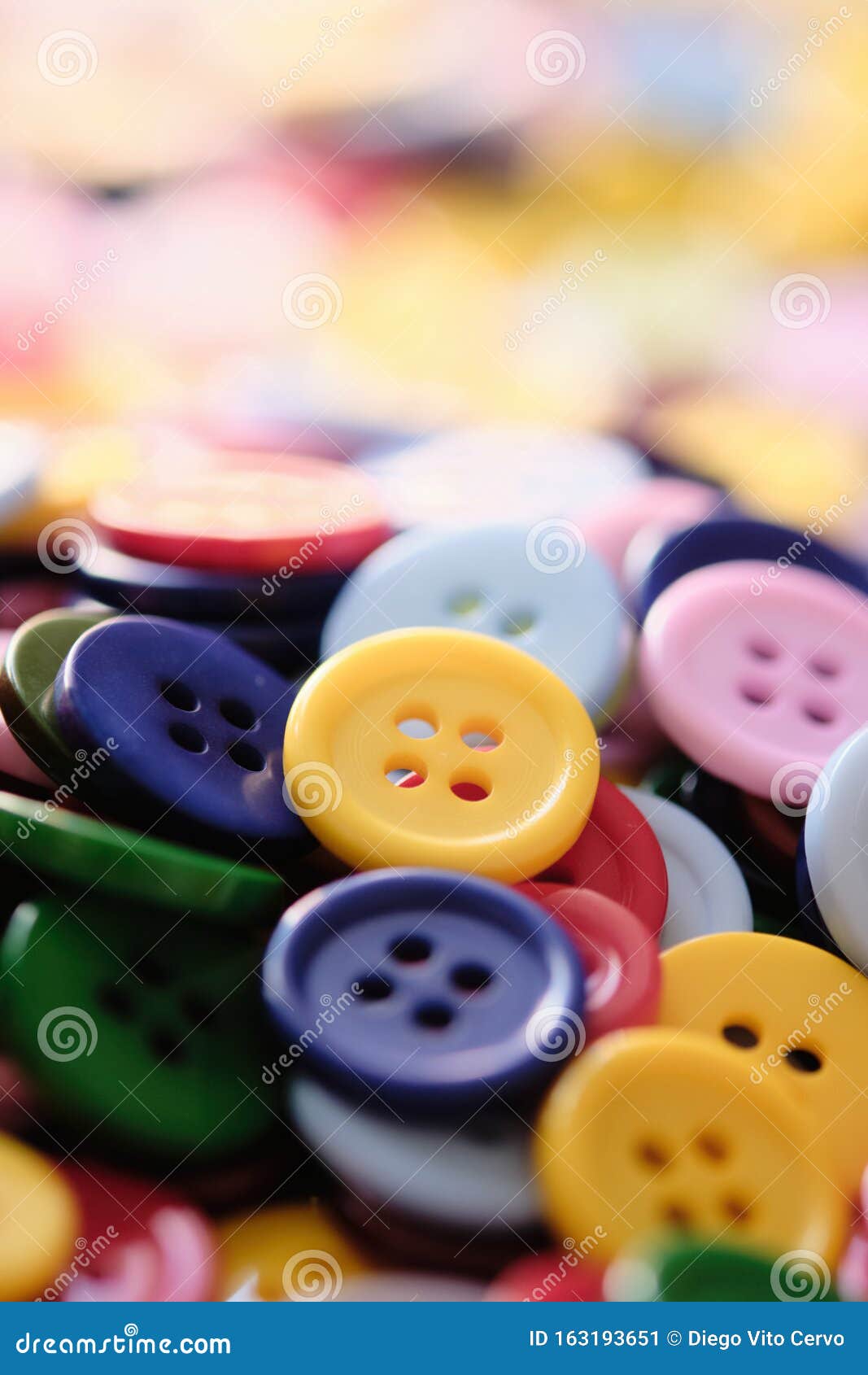 Large Group of Colorful Plastic Sewing Buttons on Table Stock Image ...