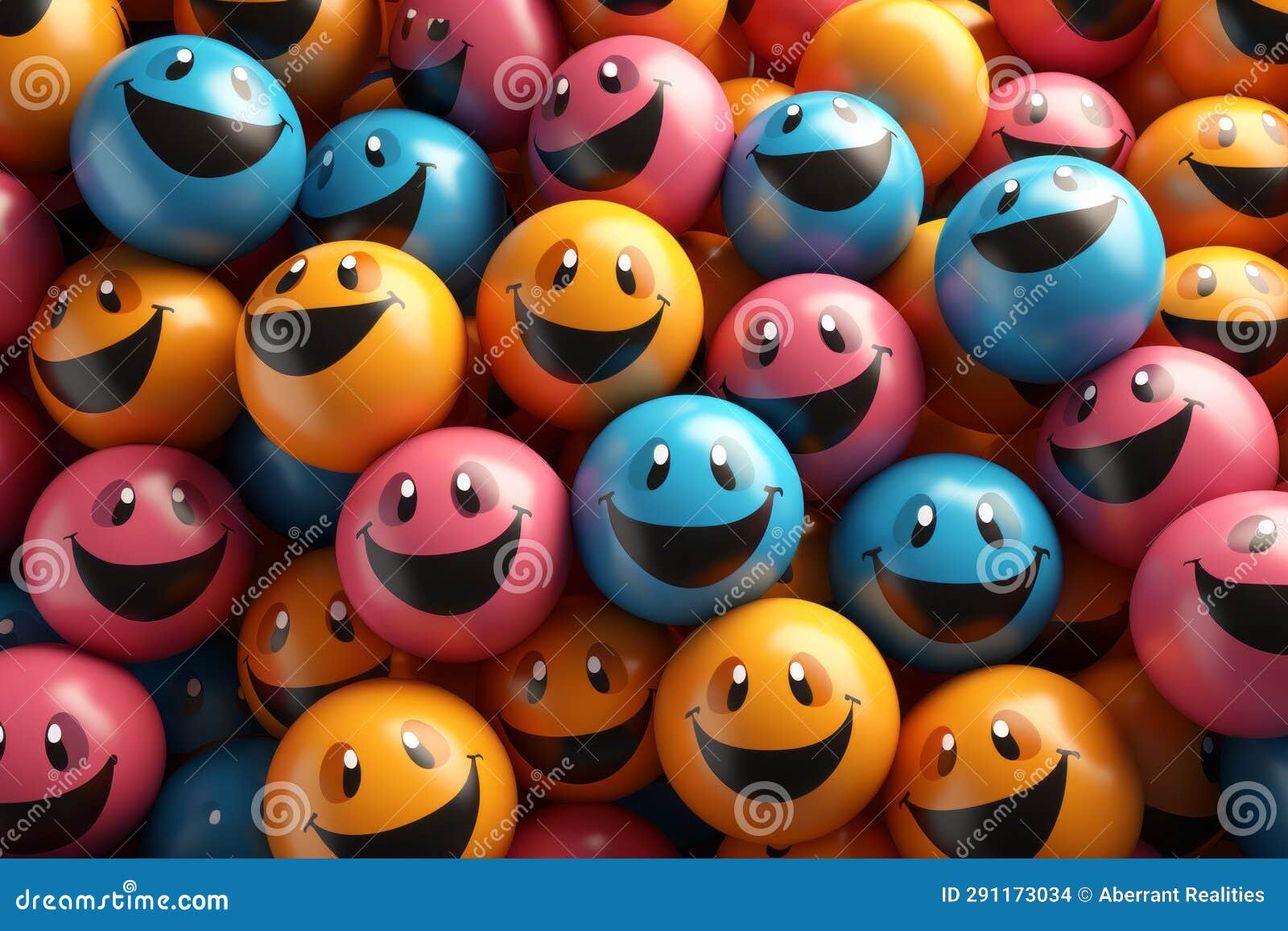 A Large Group of Colorful Smiley Faces Stock Illustration ...