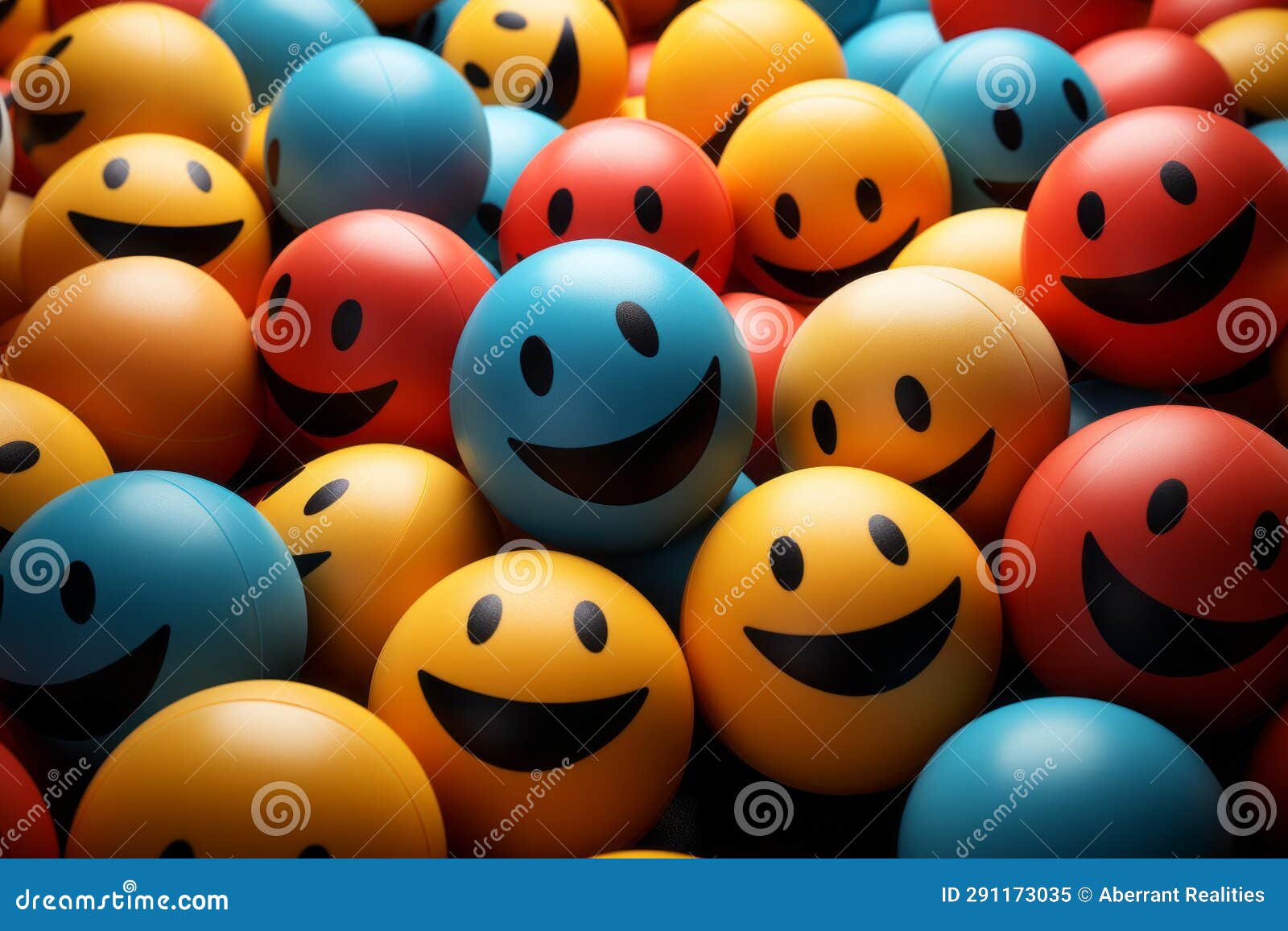 A Large Group of Colorful Smiley Faces Stock Illustration ...