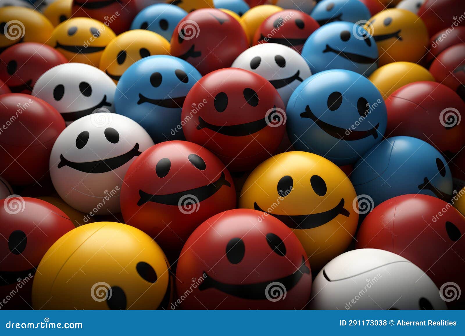 A Large Group of Colorful Smiley Faces Stock Illustration ...