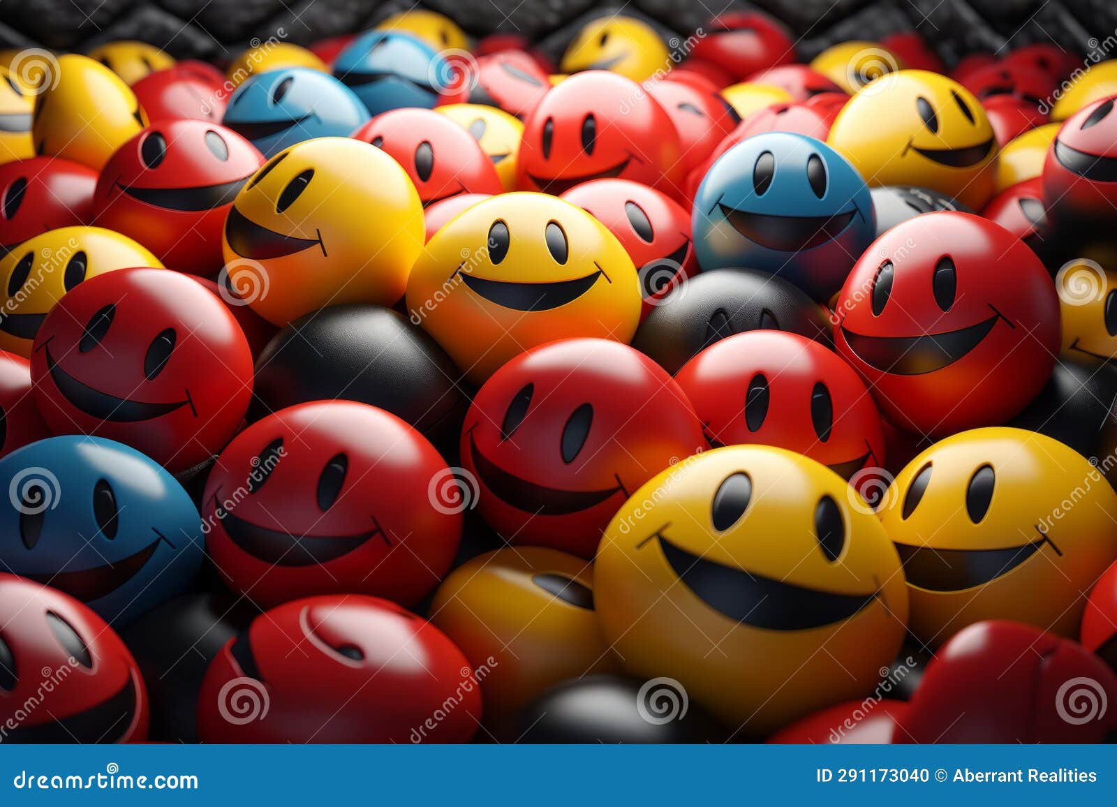 A Large Group of Colorful Smiley Faces Stock Illustration ...