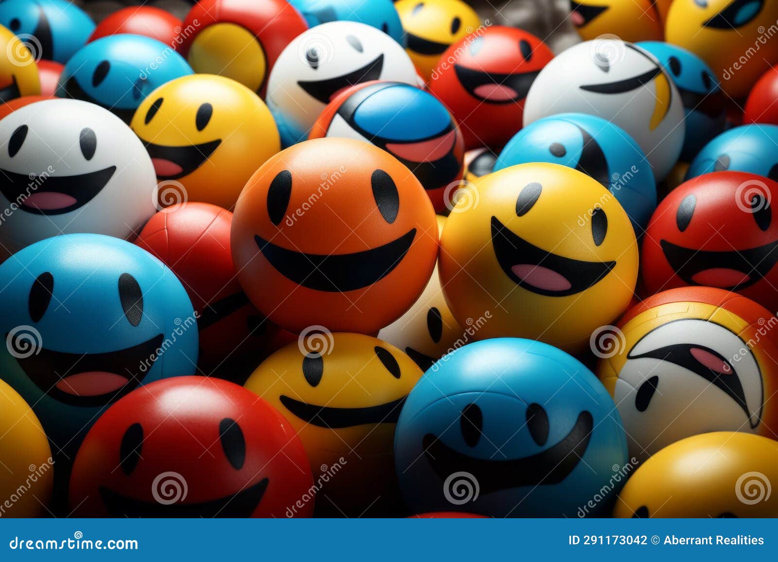 A Large Group of Colorful Smiley Faces Stock Illustration ...