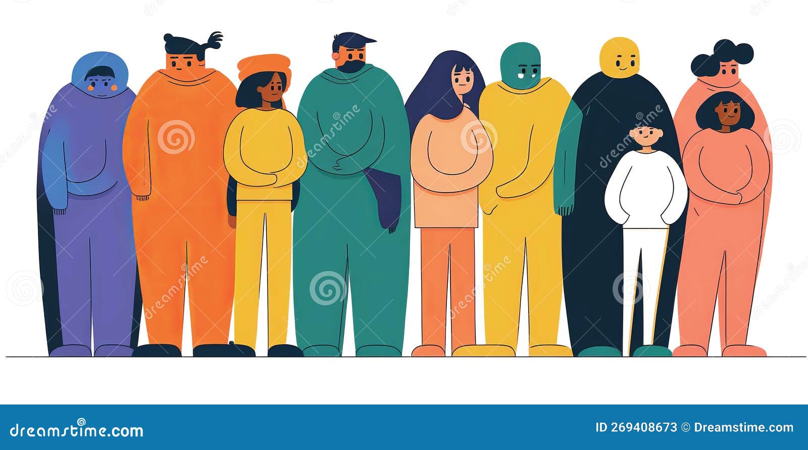 A Large Group of Colourful Diverse People. Generative Ai Stock ...