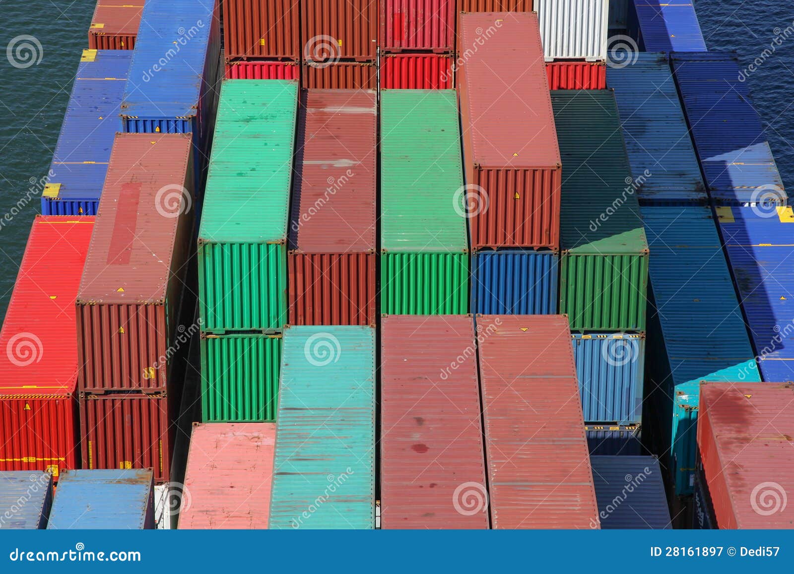 Large Group of Containers on a Ship Stock Image - Image of colorful ...