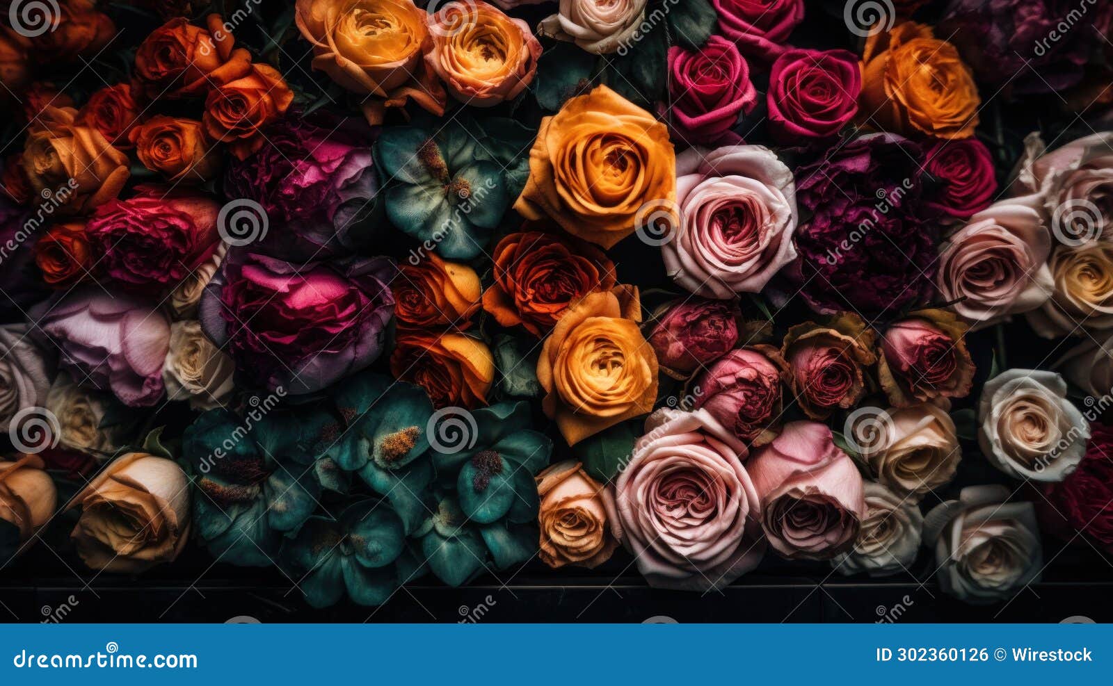 A Large Group of Different Colored Roses in an Array of Different ...