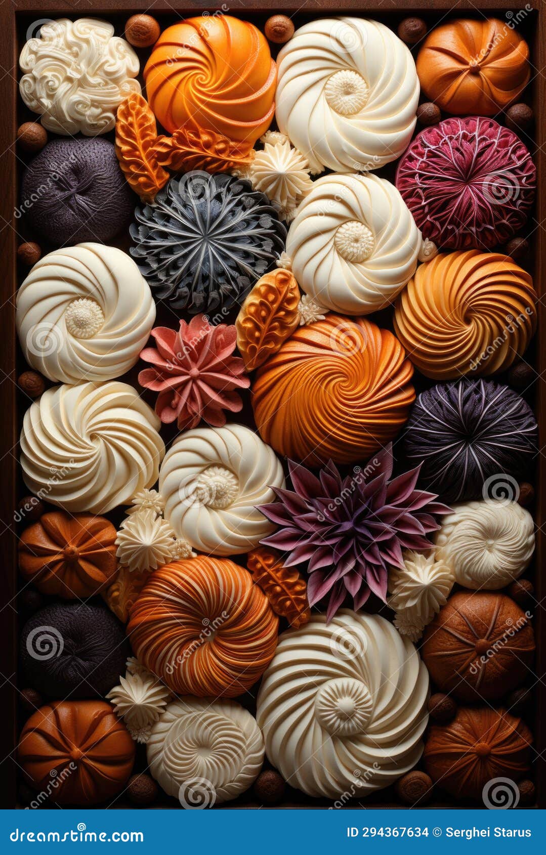 A Large Group of Different Colored and Shaped Cookies, AI Stock ...