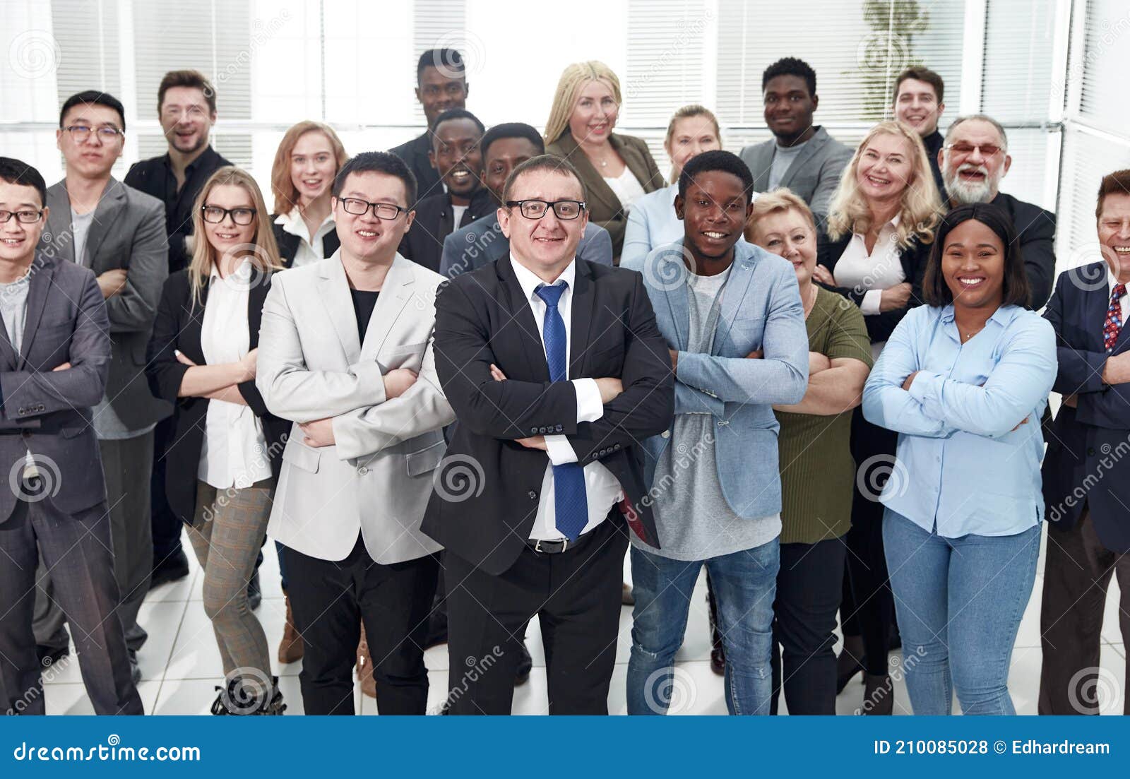 Large Group of Diverse Employees Standing Together. Stock Photo - Image ...