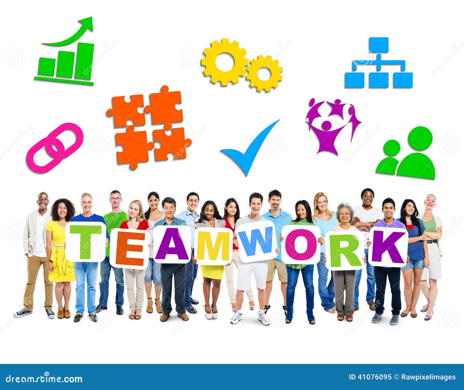 Large Group of Diverse Multi-ethnic People Holding White Placard Stock ...