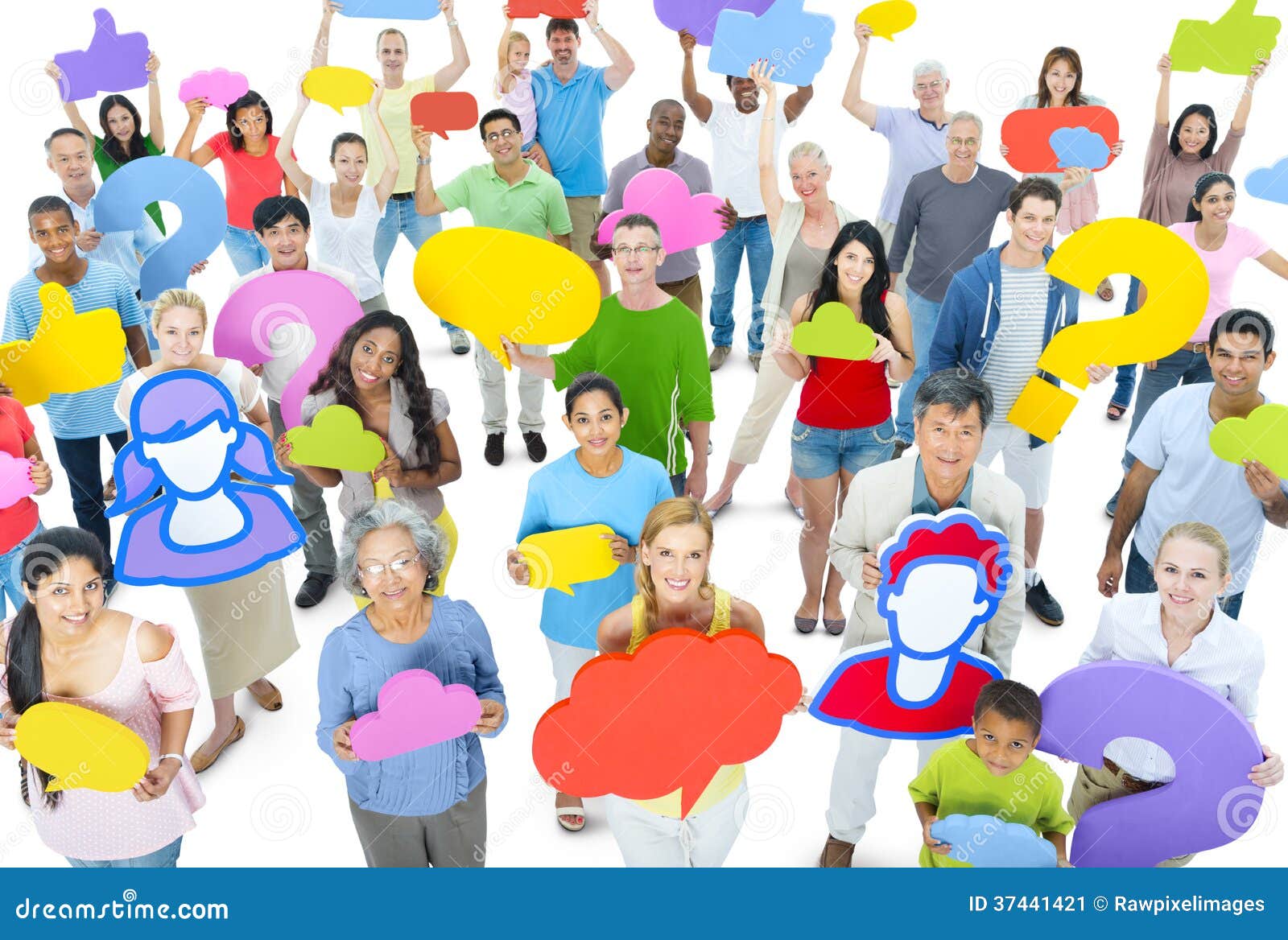 Large Group of Diverse People Holding Speed Bubble Stock Image - Image ...