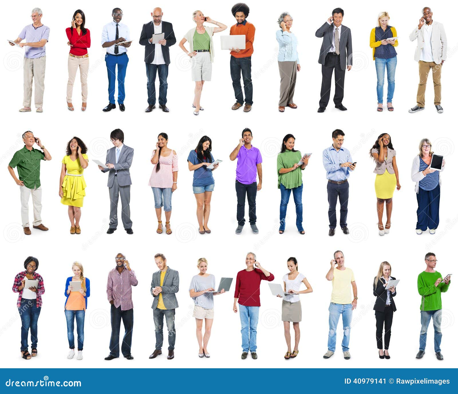 Large Group of Diverse People Using Digital Devices Stock Image - Image ...