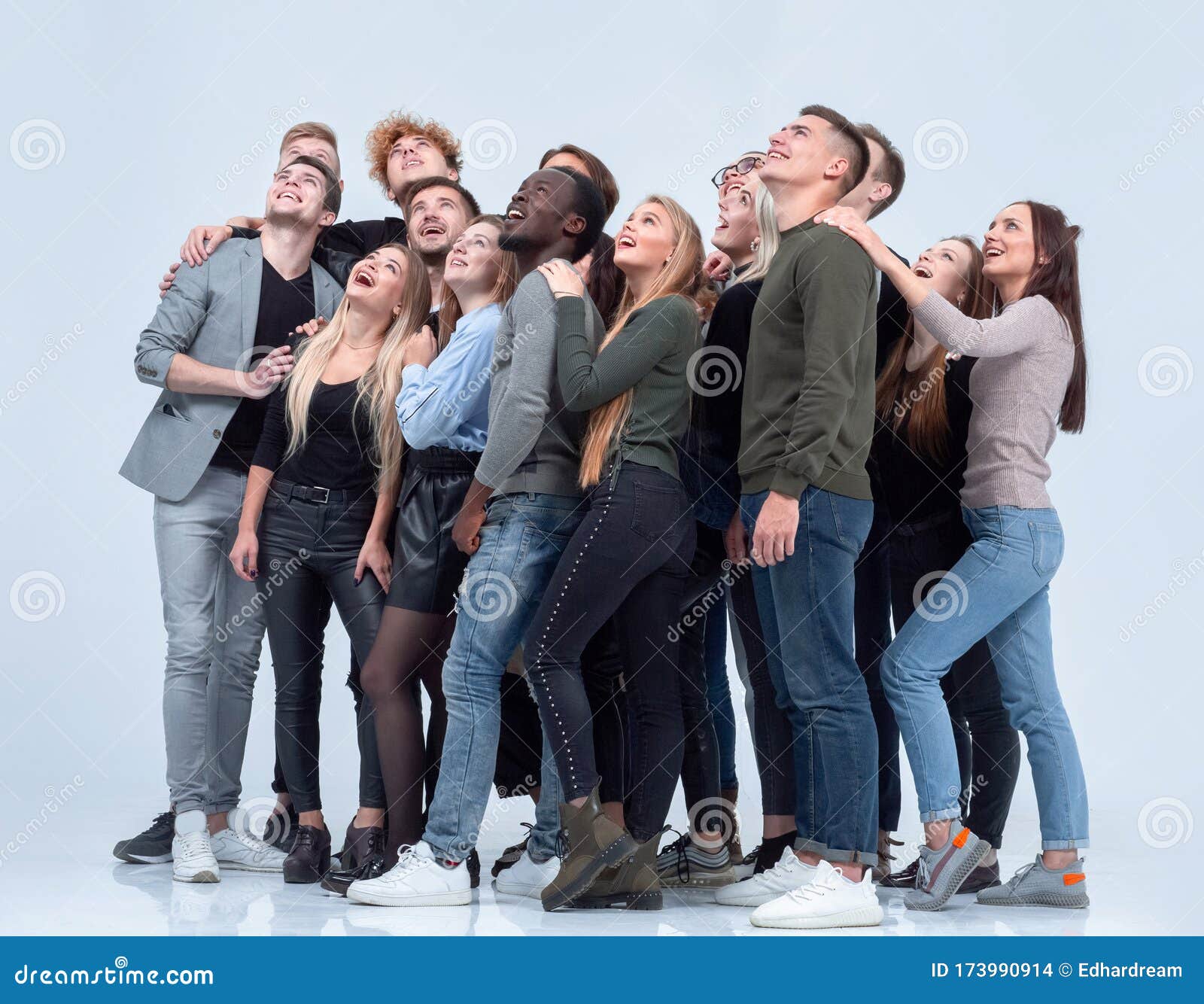 Large Group of Diverse Young People Looking Up Hopefully Stock Photo ... Large Group of Diverse Young People Looking Up Hopefully Stock Photo ...