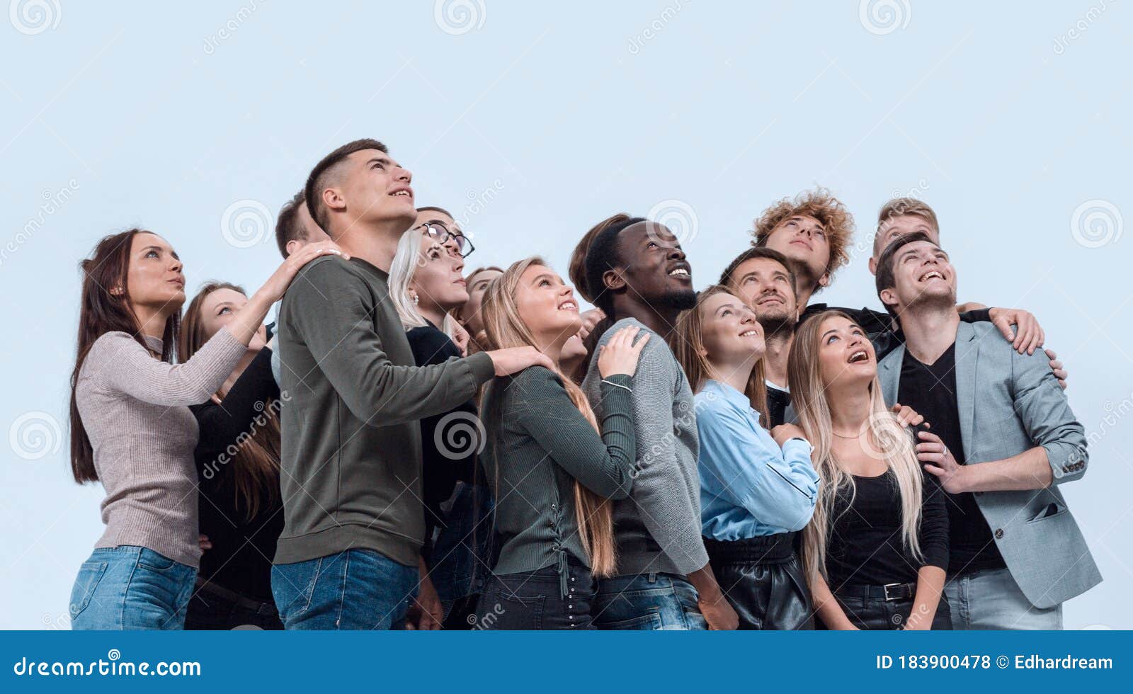 Large Group of Diverse Young People Looking Up Hopefully Stock Photo ... Large Group of Diverse Young People Looking Up Hopefully Stock Photo ...