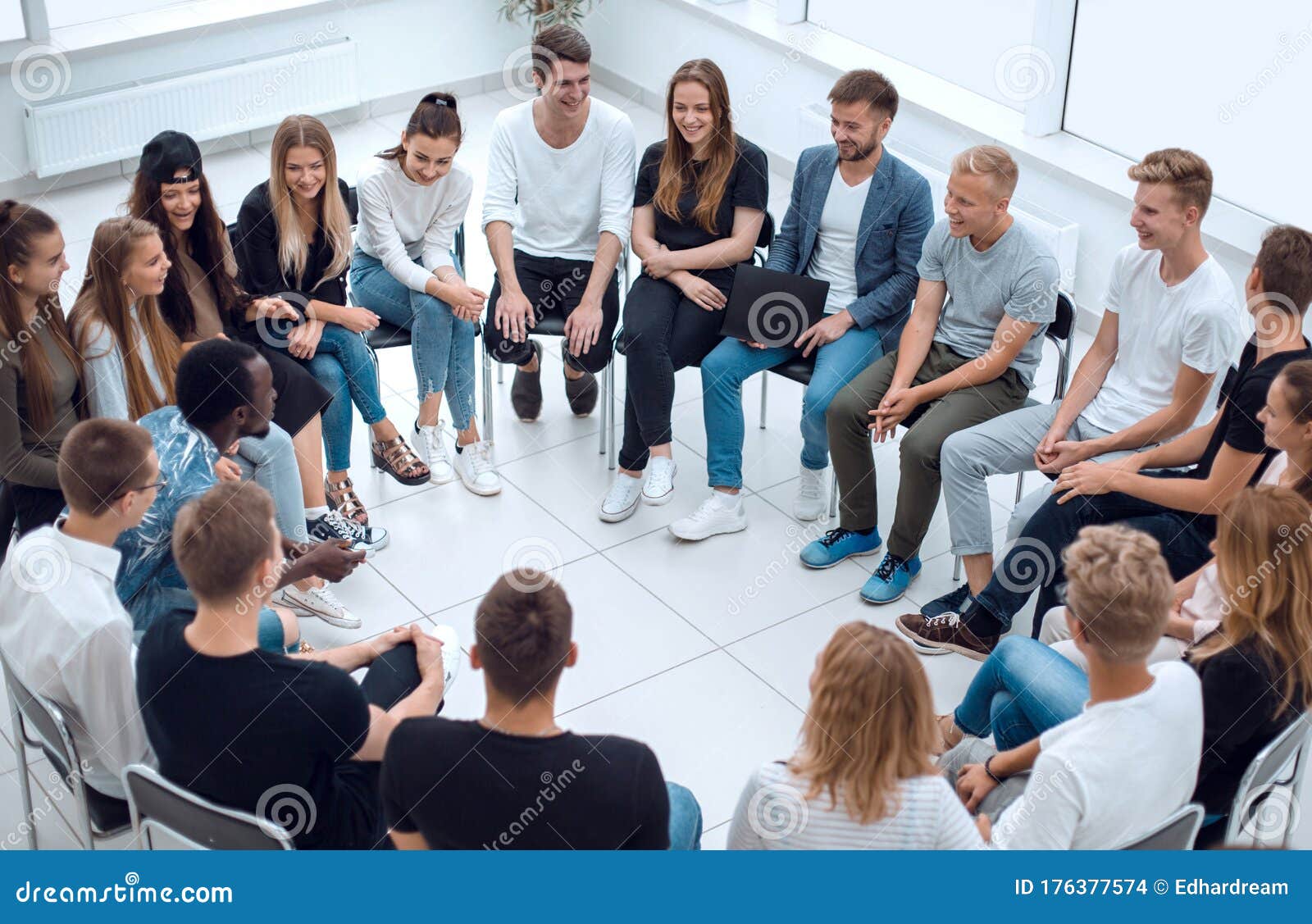 Large Group of Diverse Young People Sitting in a Circle Stock Photo ... Large Group of Diverse Young People Sitting in a Circle Stock Photo ...
