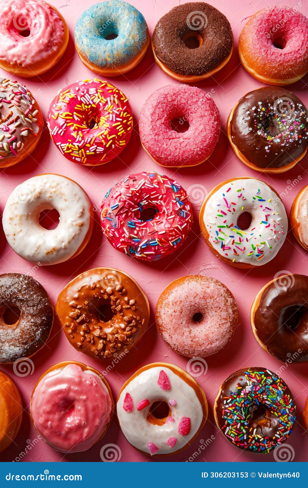 Large Group of Donuts with Various Toppings and Flavors are Displayed ...