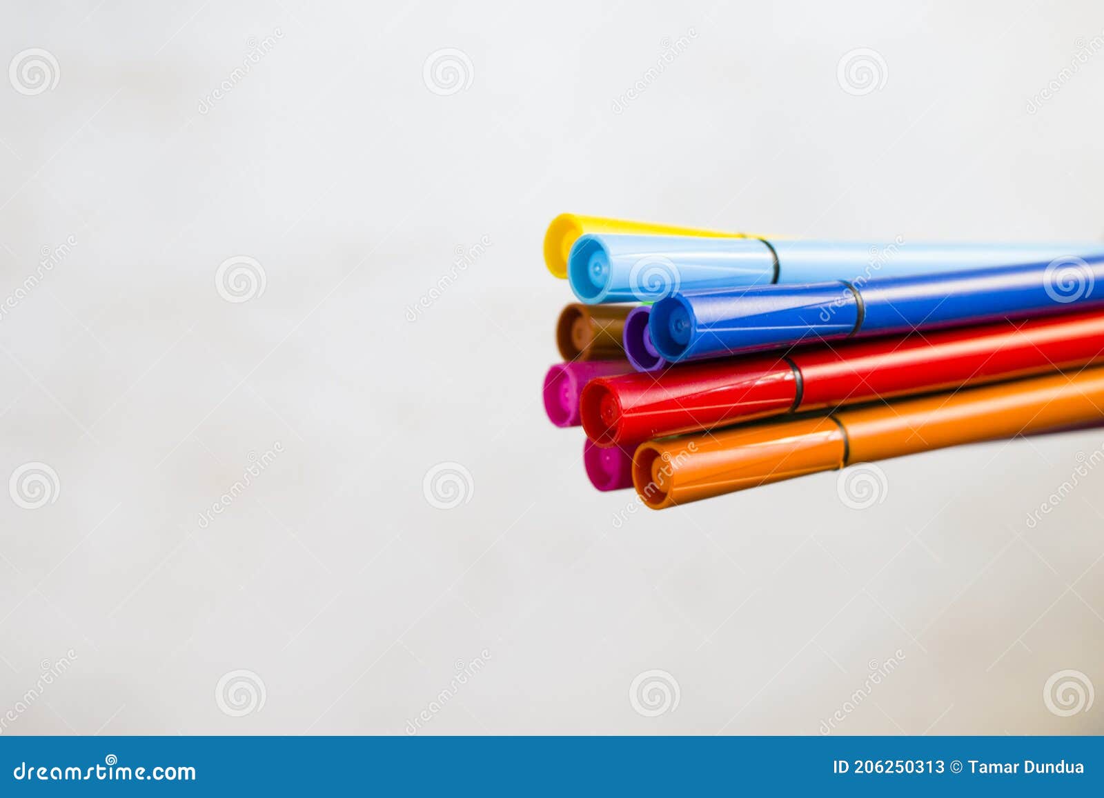 Large Group of Drawing Markers for Sketching on the White Background ...