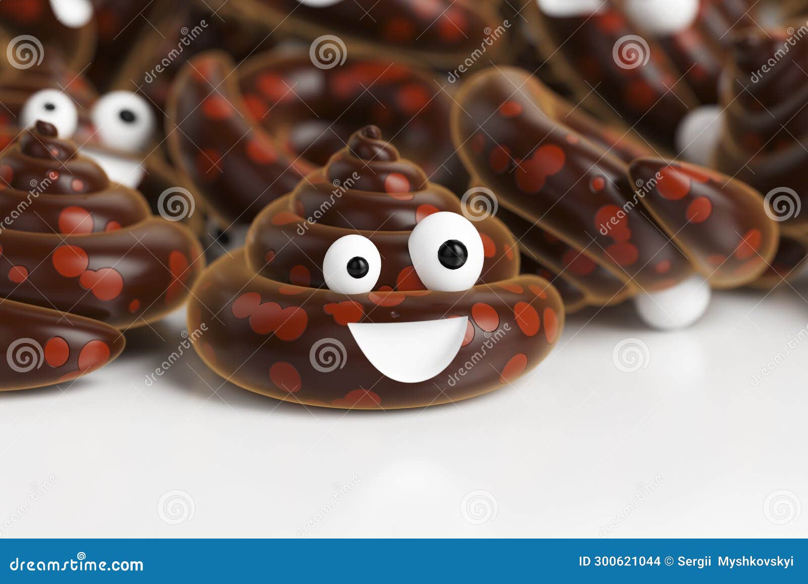 A Large Group of Emoticons in the Form of a Cheerful SHIT Stock ...