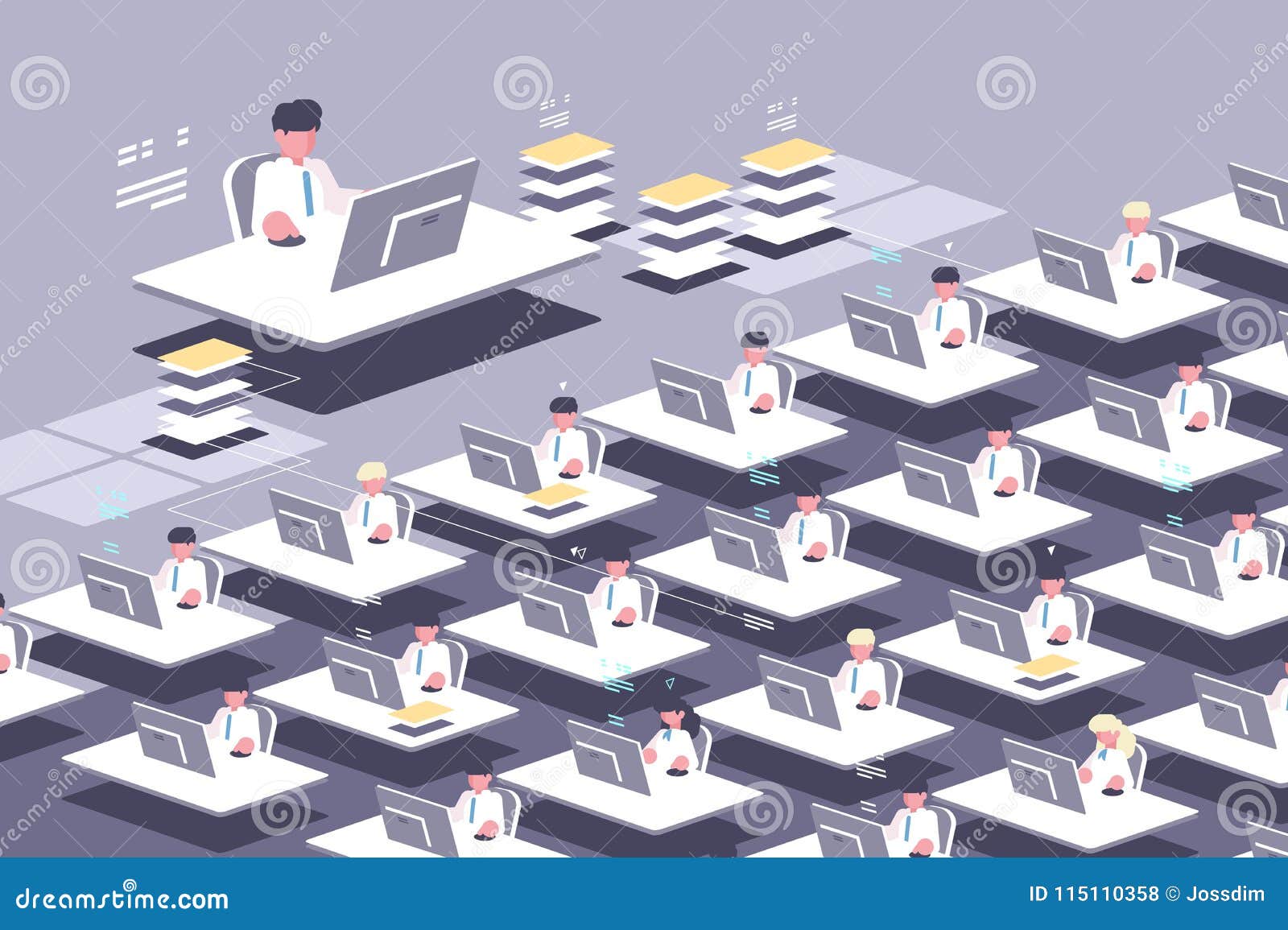 Large group of employees stock vector. Illustration of corporate ...