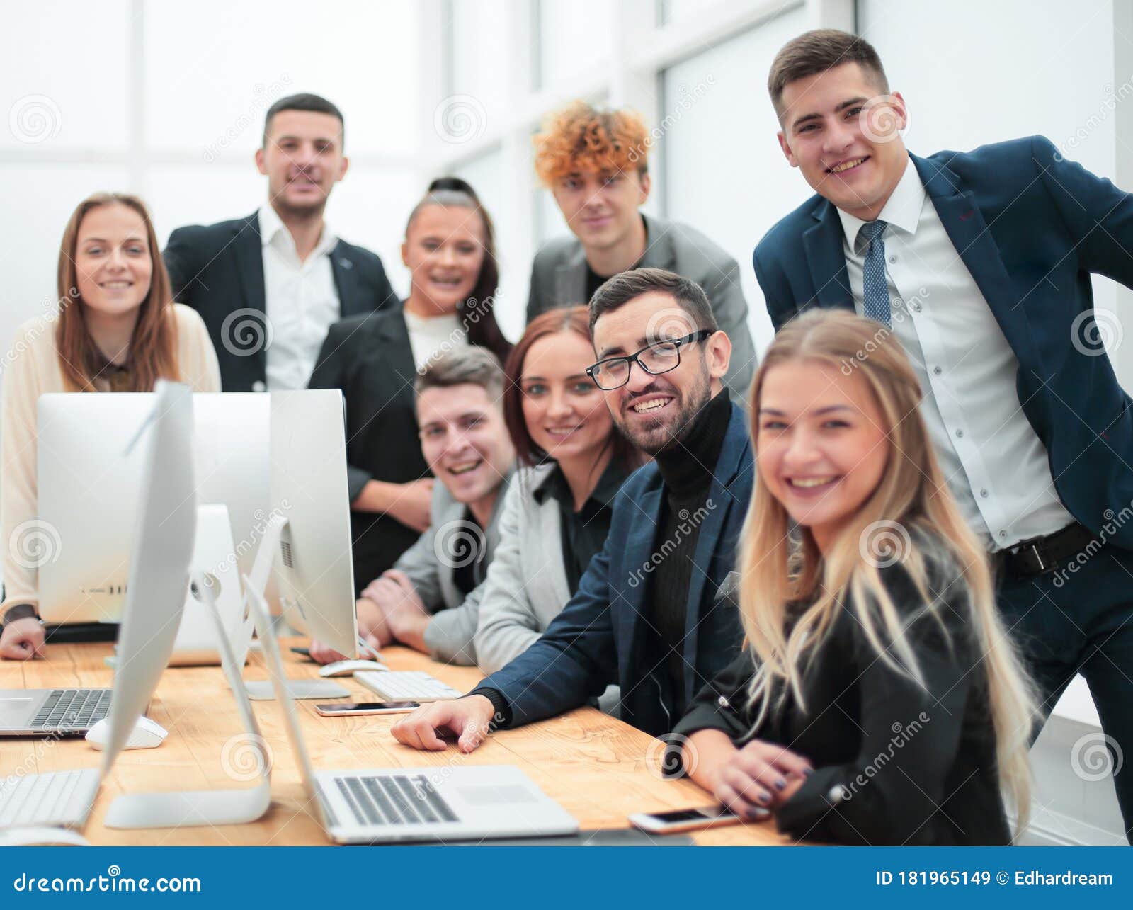 Large Group of Employees in the Workplace in the Office Stock Image ...