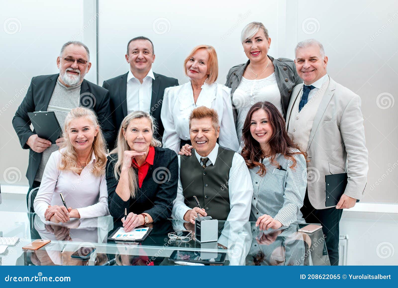 Large Group of Experienced Employees in the Workplace in the Office ...