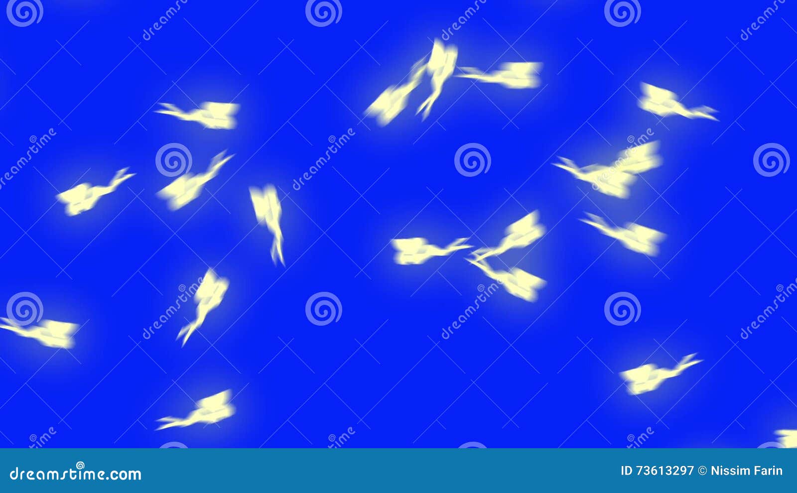 A Large Group of Glowing Fairies Flying on a Blue Screen Background ...