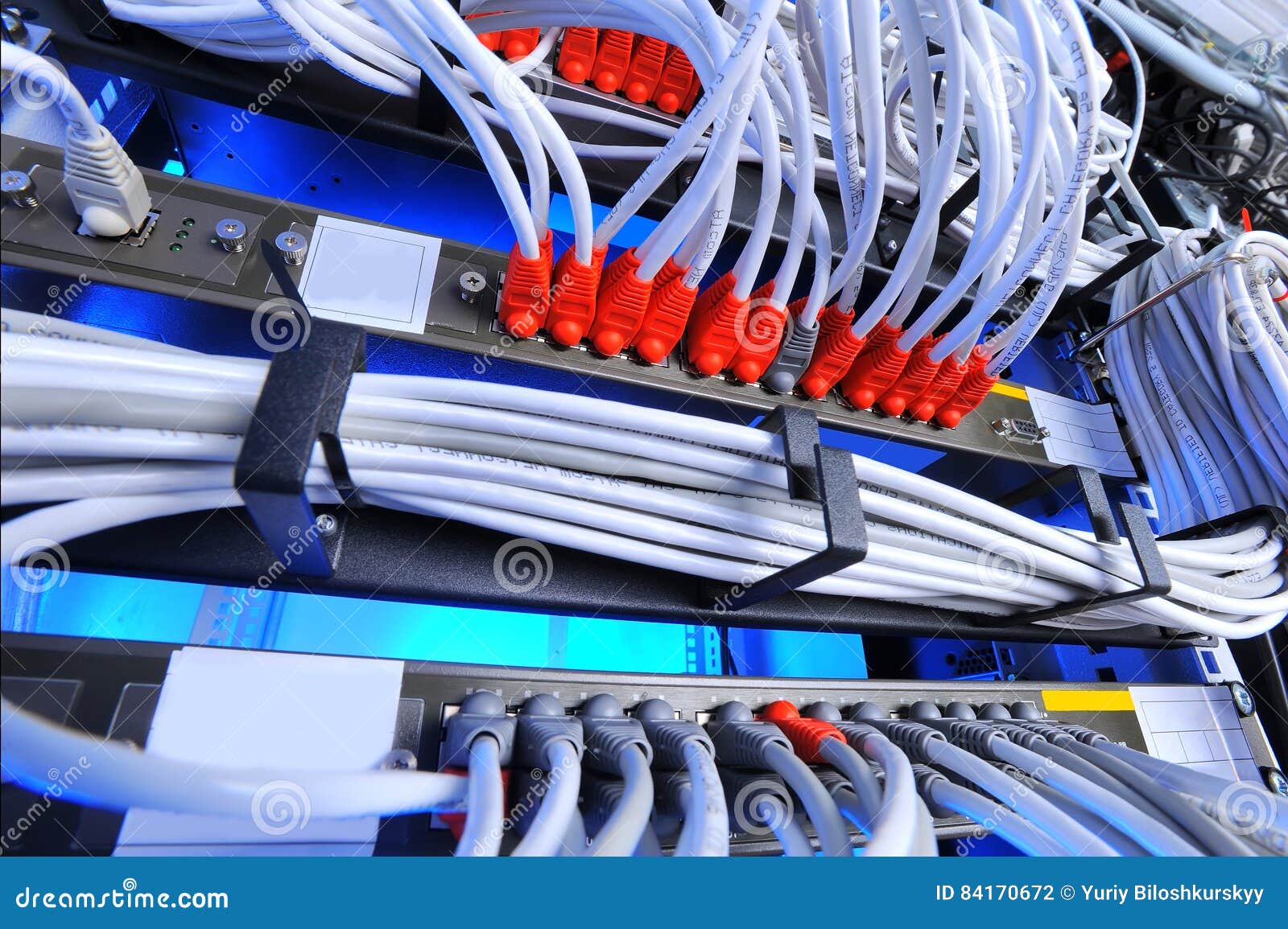 Large Group of Internet Cabling in the Data Center Stock Photo - Image ...