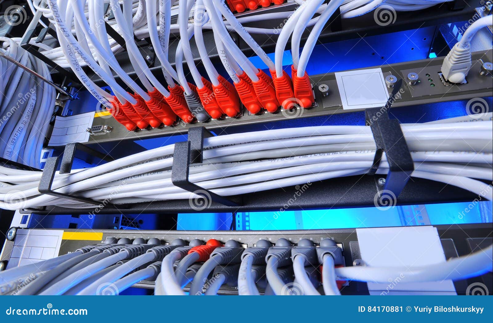 Large Group of Internet Cabling in the Data Center Stock Image - Image ...