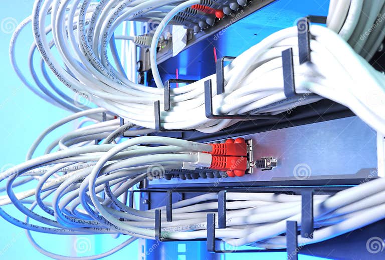 Large Group of Internet Cabling in the Data Center Stock Image - Image ...