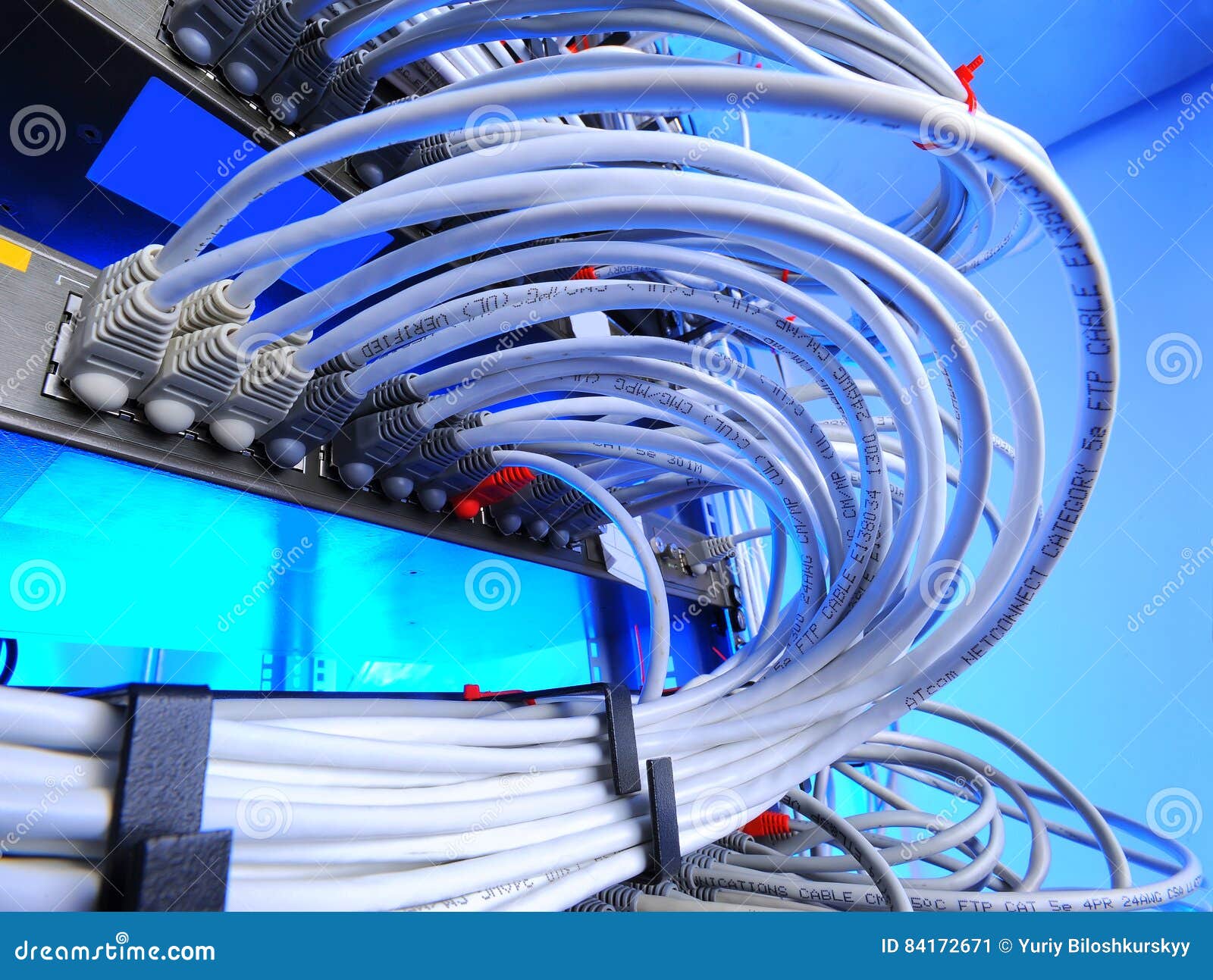 Large Group of Internet Cabling in the Data Center Stock Image - Image ...