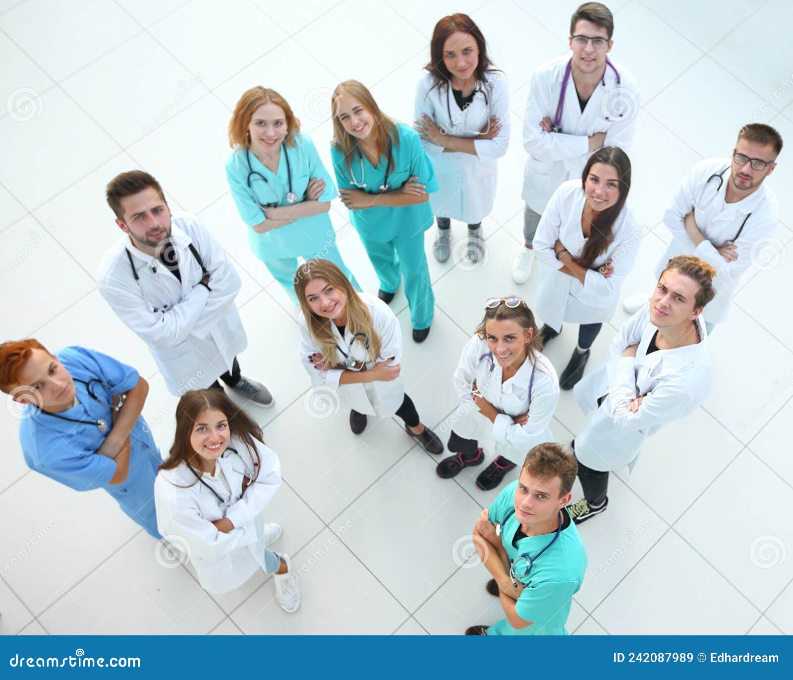 Large Group of Interns Doctors Looking at the Camera Stock Image ...