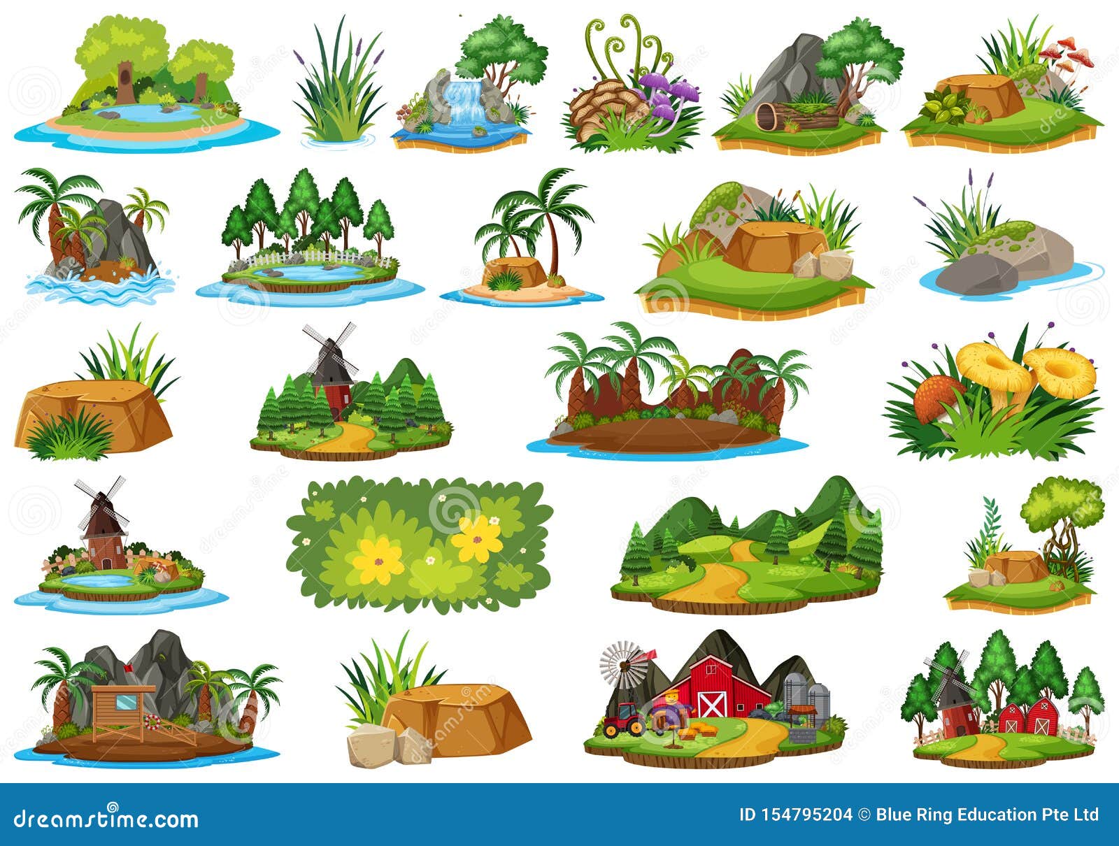 Large Group of Isolated Objects Theme - Nature Stock Vector ...