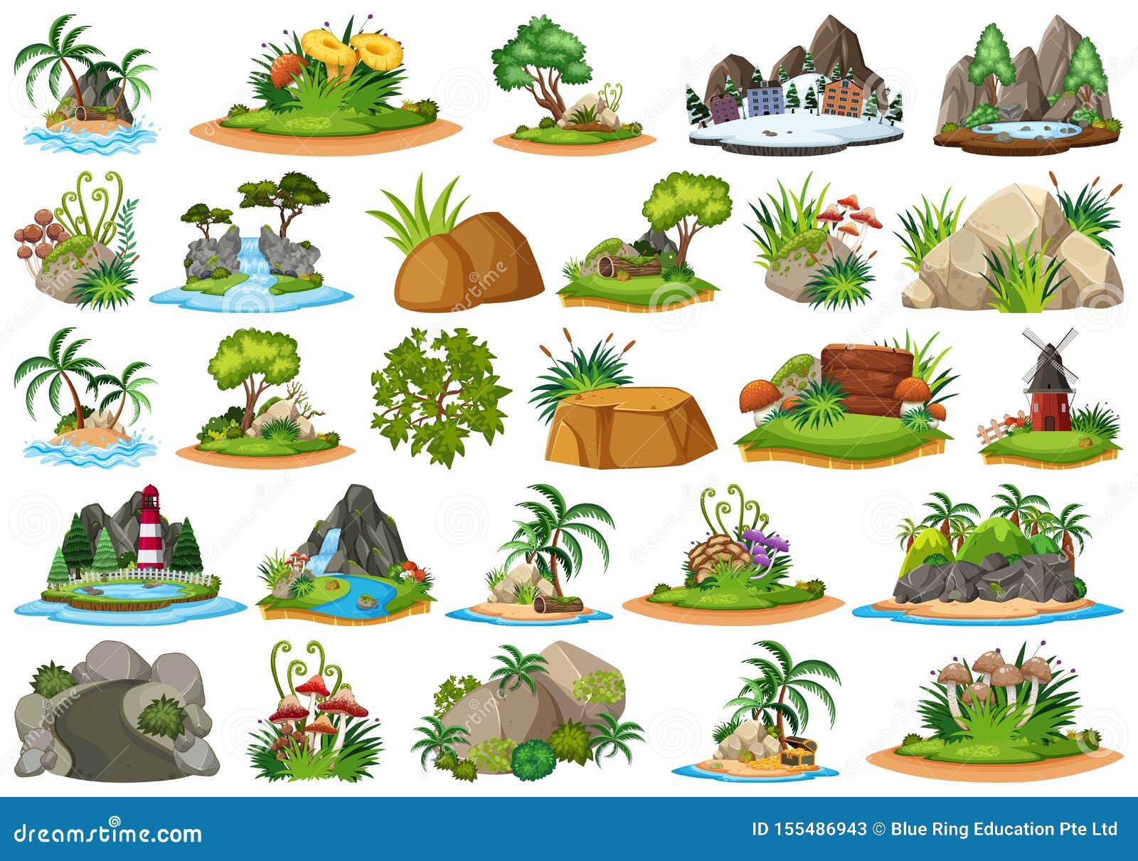 Large Group of Isolated Objects Theme - Nature Stock Vector ...