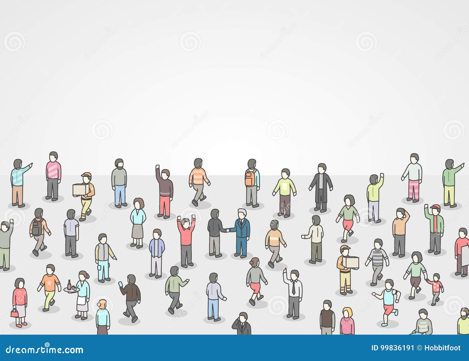 Large Group of Isometric People. Stock Vector - Illustration of team ...