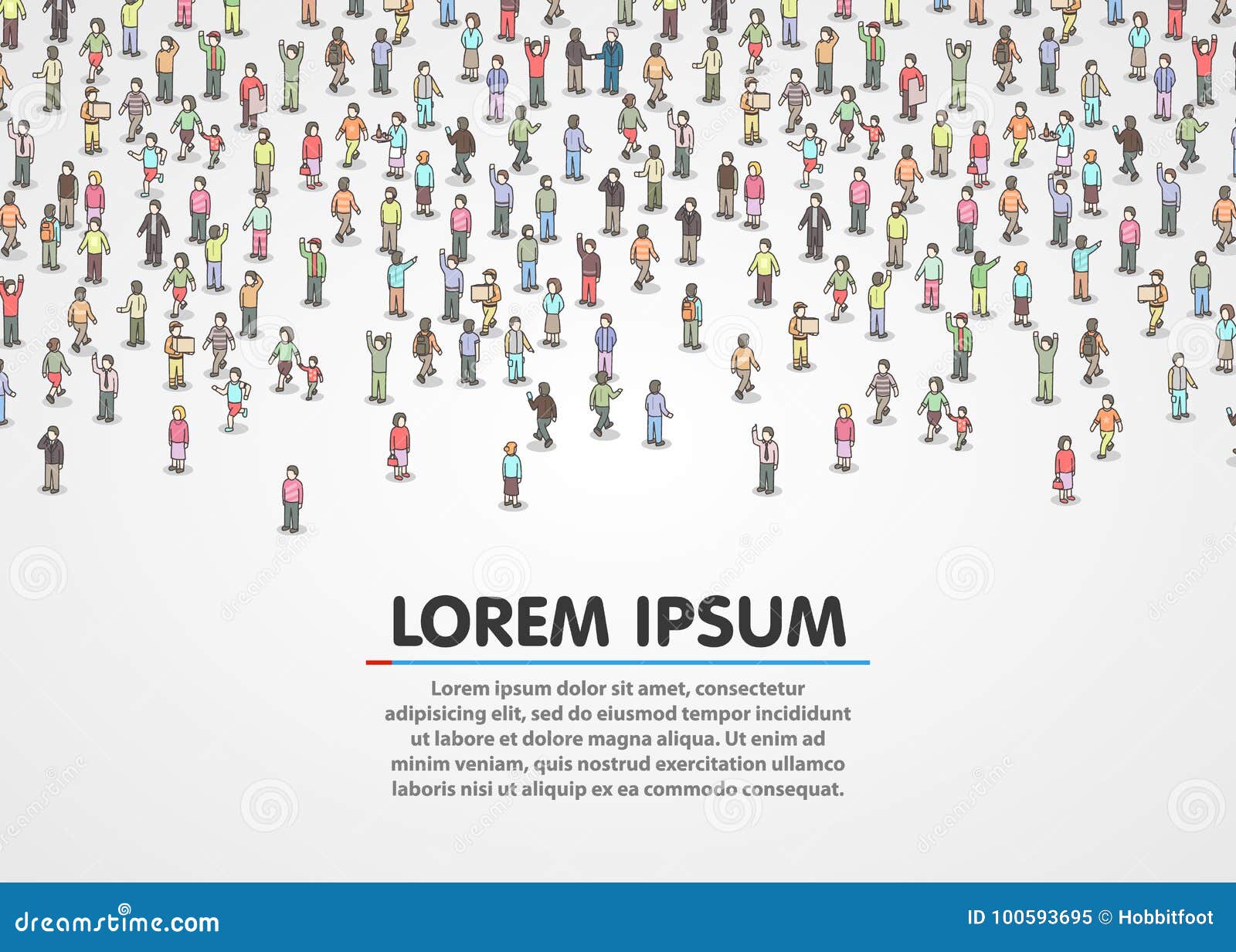 Large Group of Isometric People. Stock Vector - Illustration of people ...