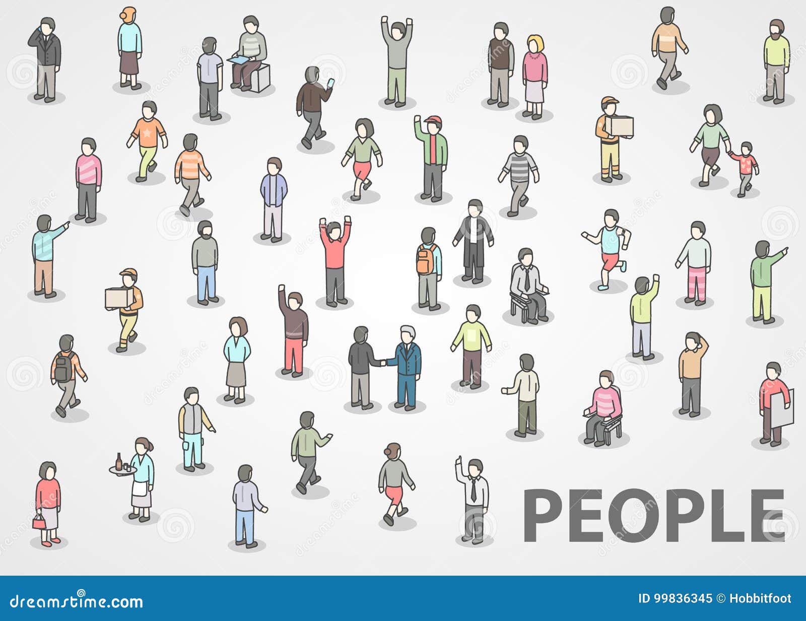 Large Group of Isometric People. Stock Vector - Illustration of girl ...