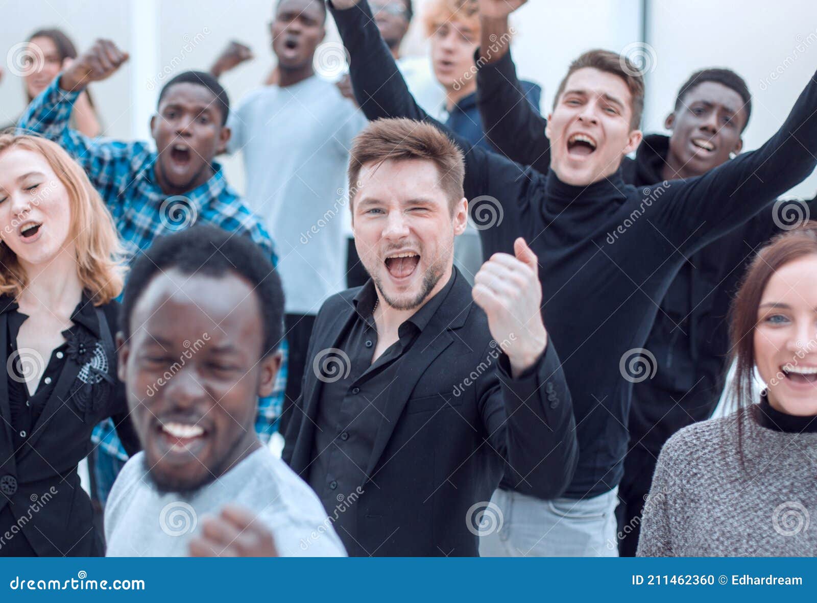 Large Group of Jubilant Diverse Young People Stock Photo - Image of ...