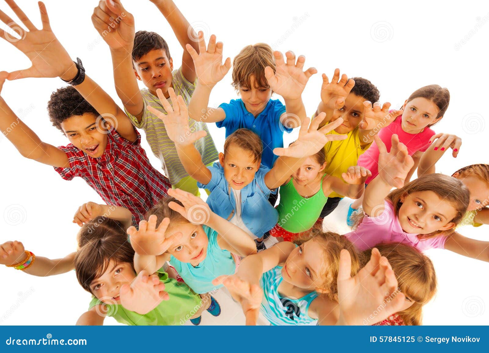 Large Group of Kids Together View from Above Stock Image - Image of ...