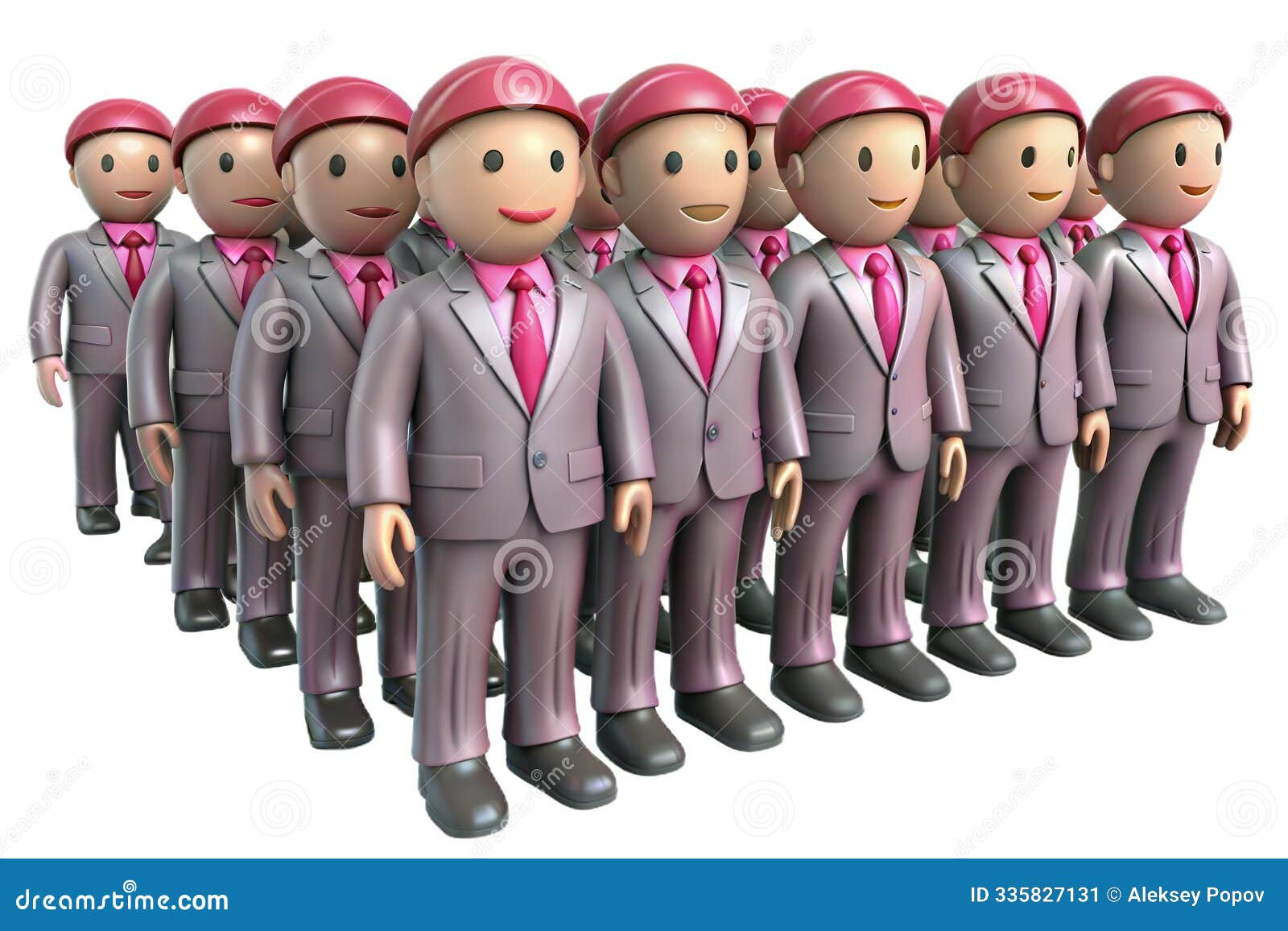 A Large Group of Laughing People Wearing the Same Clothes Stock ...