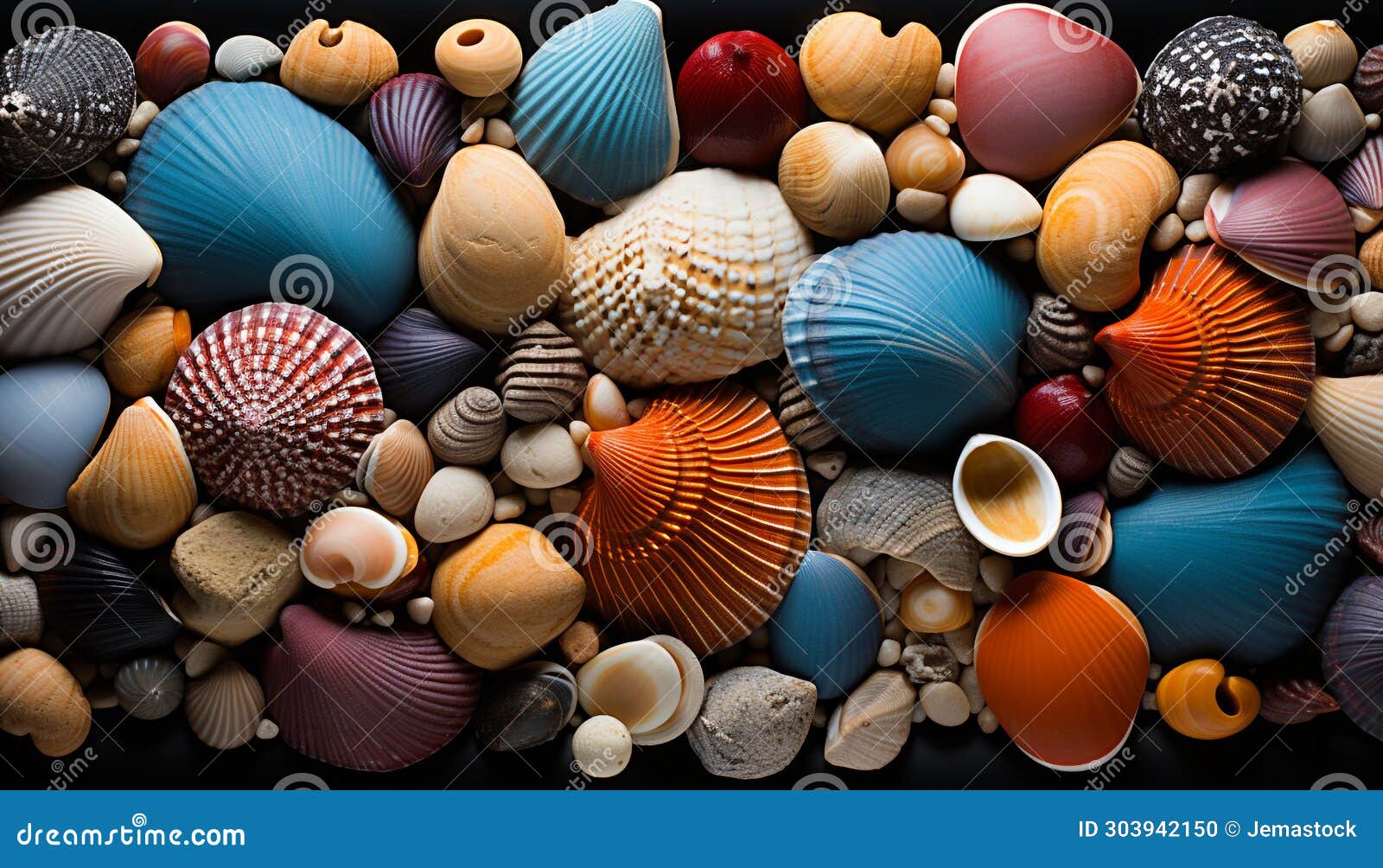 Large Group of Multi Colored Seashells Create Beautiful Underwater ...
