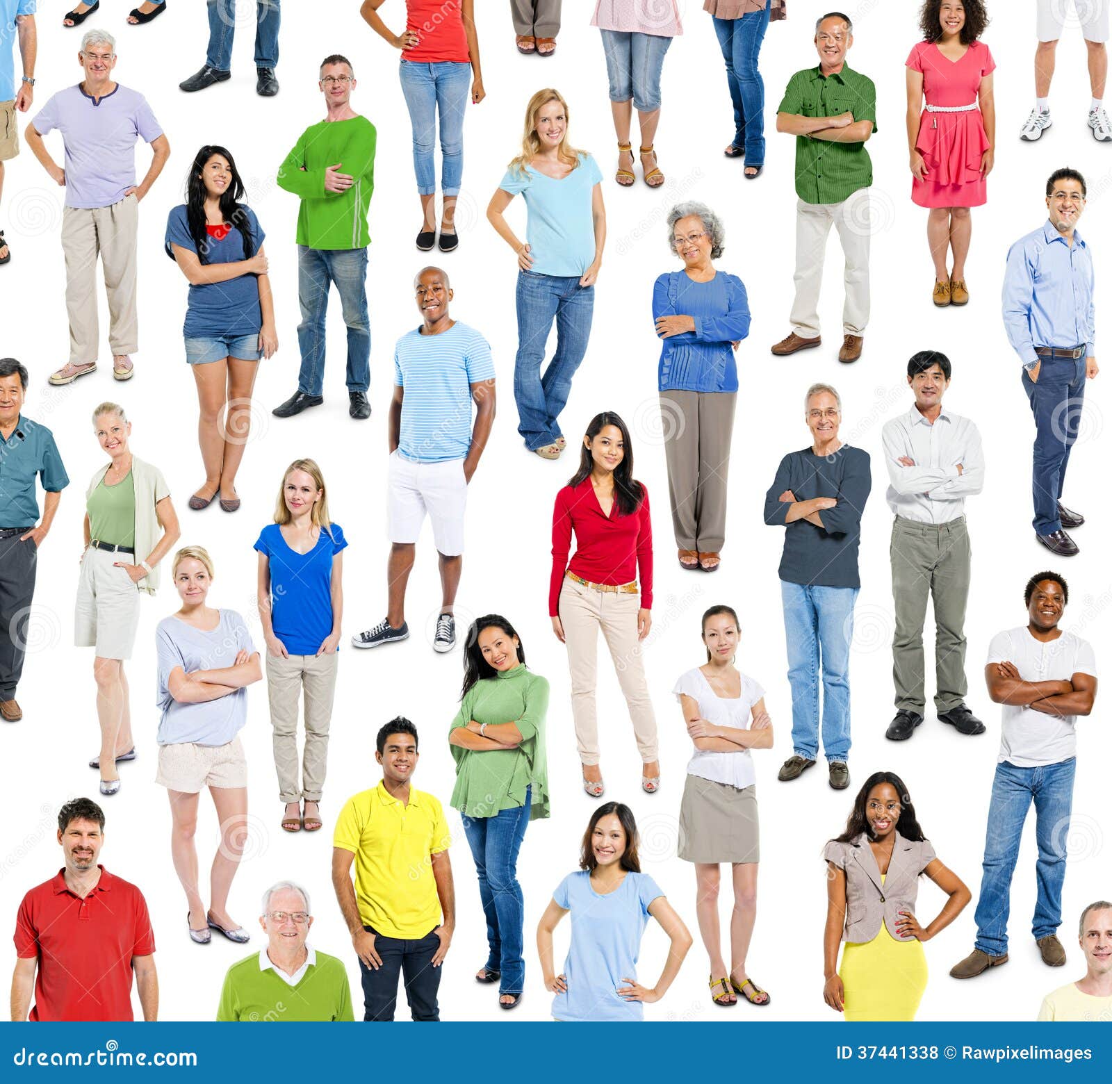 Large Group of Multi-ethnic People Stock Photo - Image of colored ...