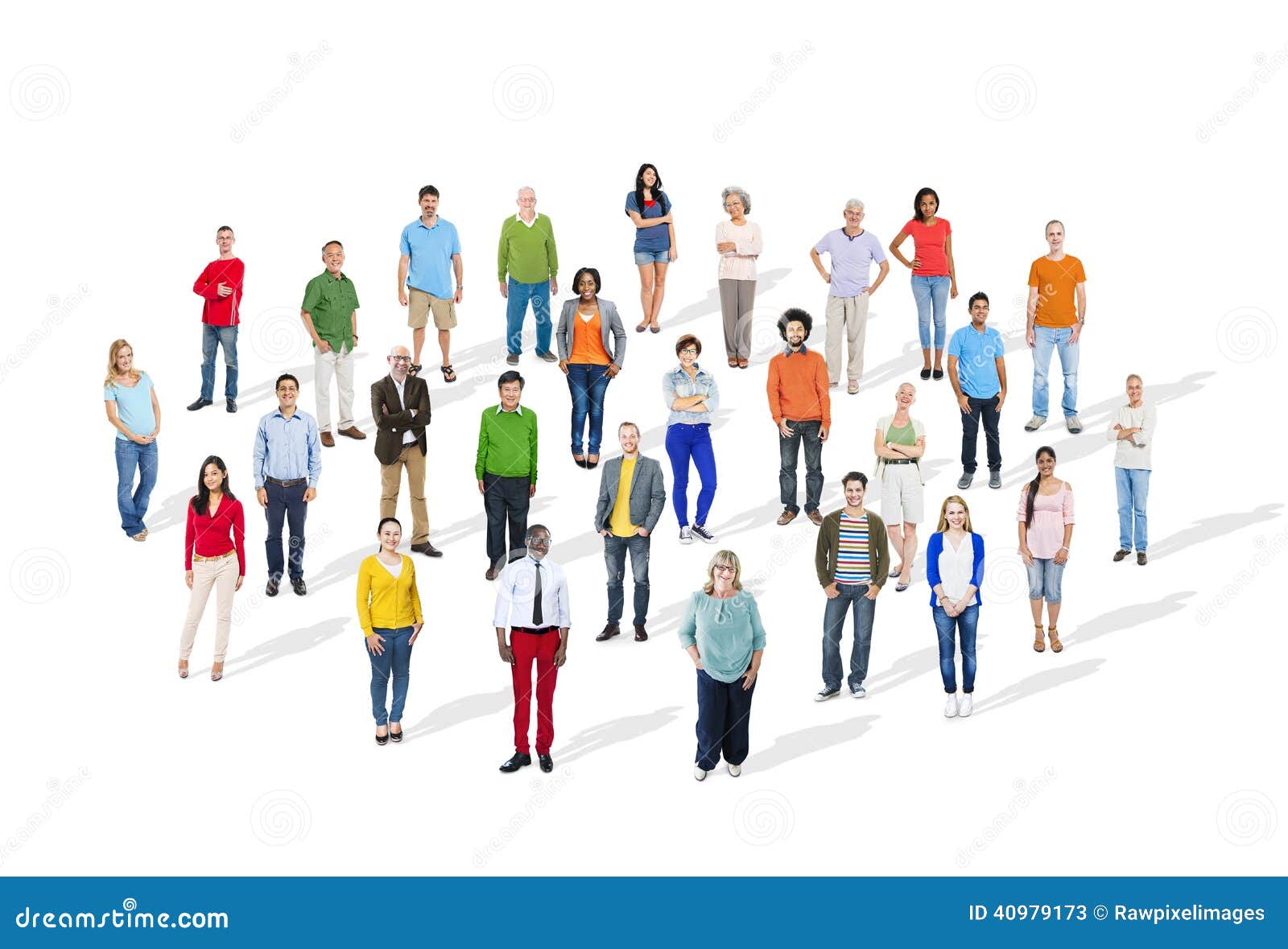 Large Group of Multiethnic Colorful People Stock Image - Image of adult ...