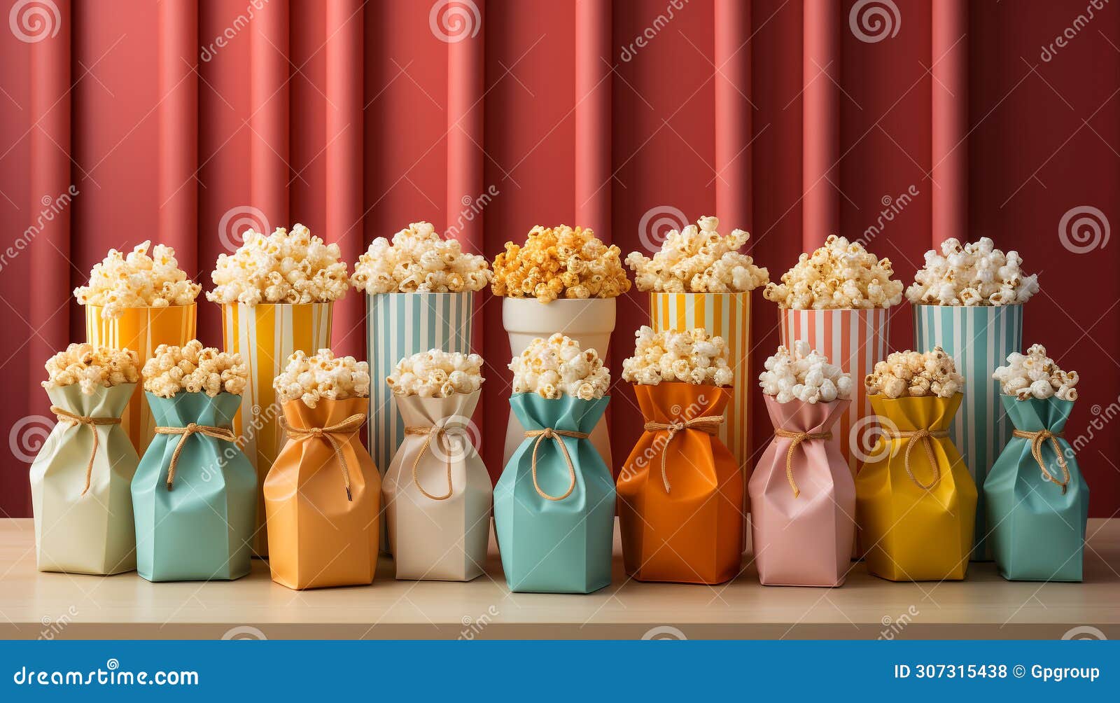 Large Group of Objects in a Row on Stage Theater Generated by AI Stock ...