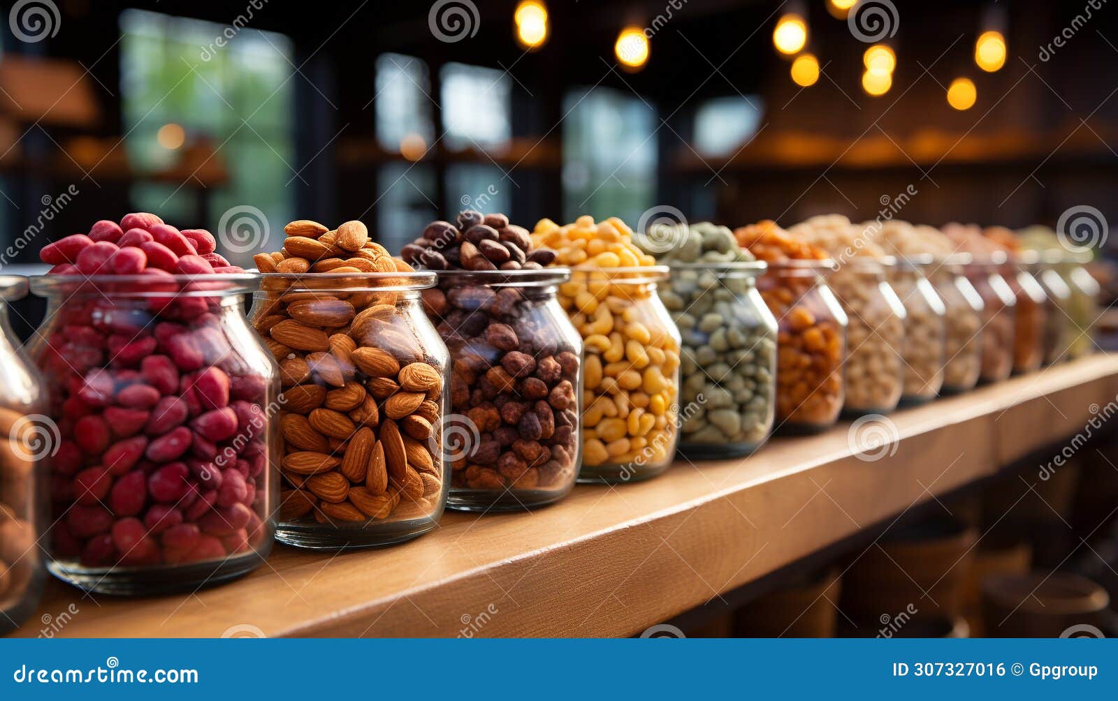 Large Group of Objects in a Row, Variety of Gourmet Snacks Generated by ...