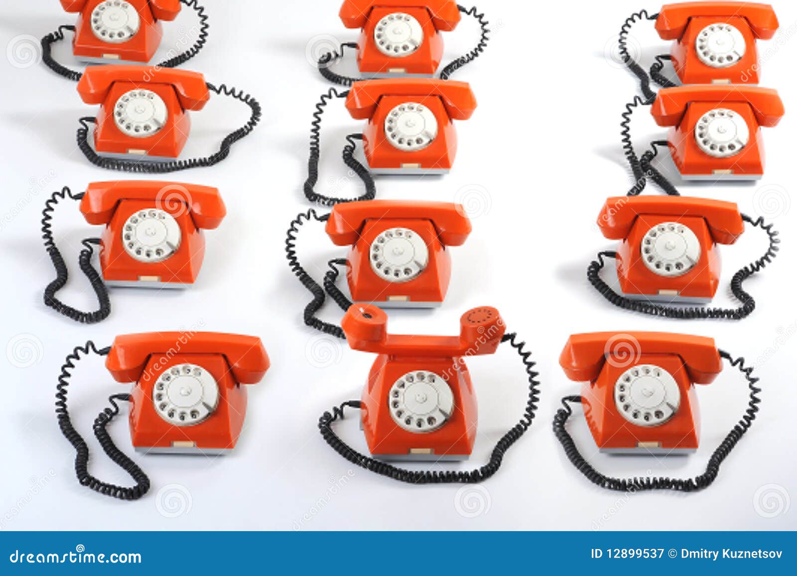 Large Group of Orange Telephones Stock Image - Image of white, cluster ...